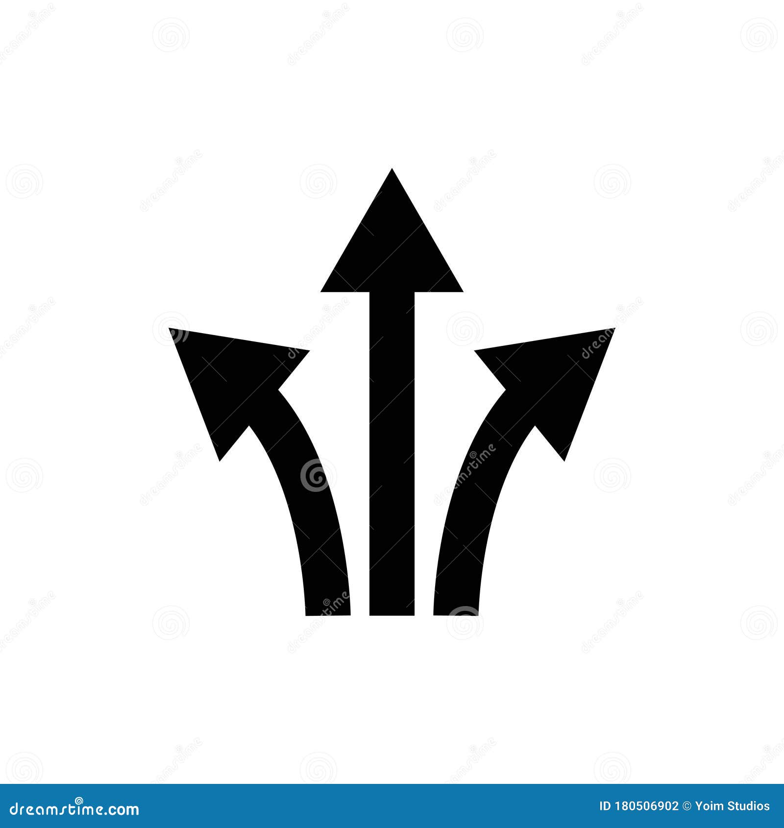 Three Way Direction Arrow Sign.icon Vector Graphic Design Illustration ...