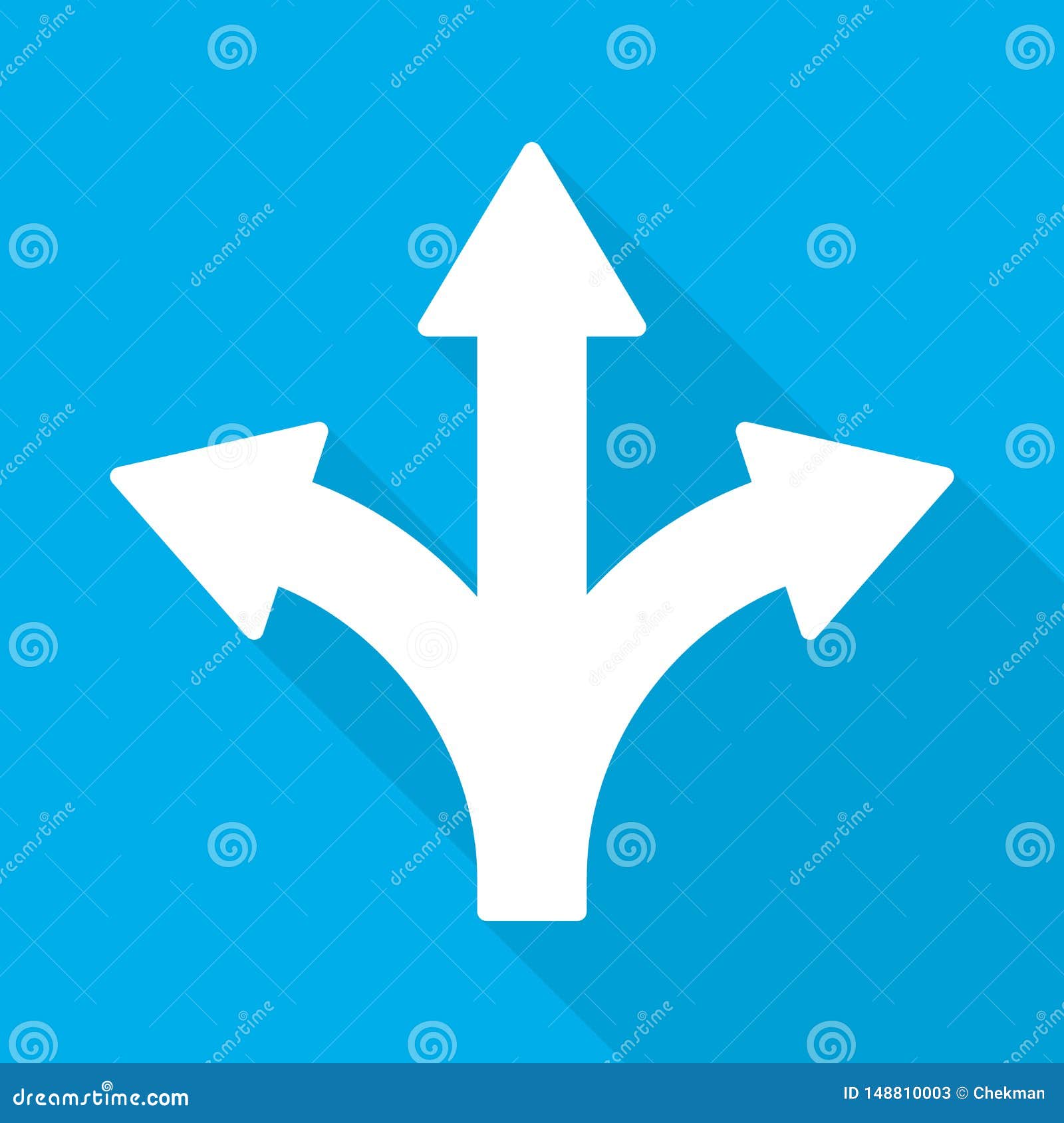 Three-way Direction Arrow. Vector Illustration Stock Illustration ...