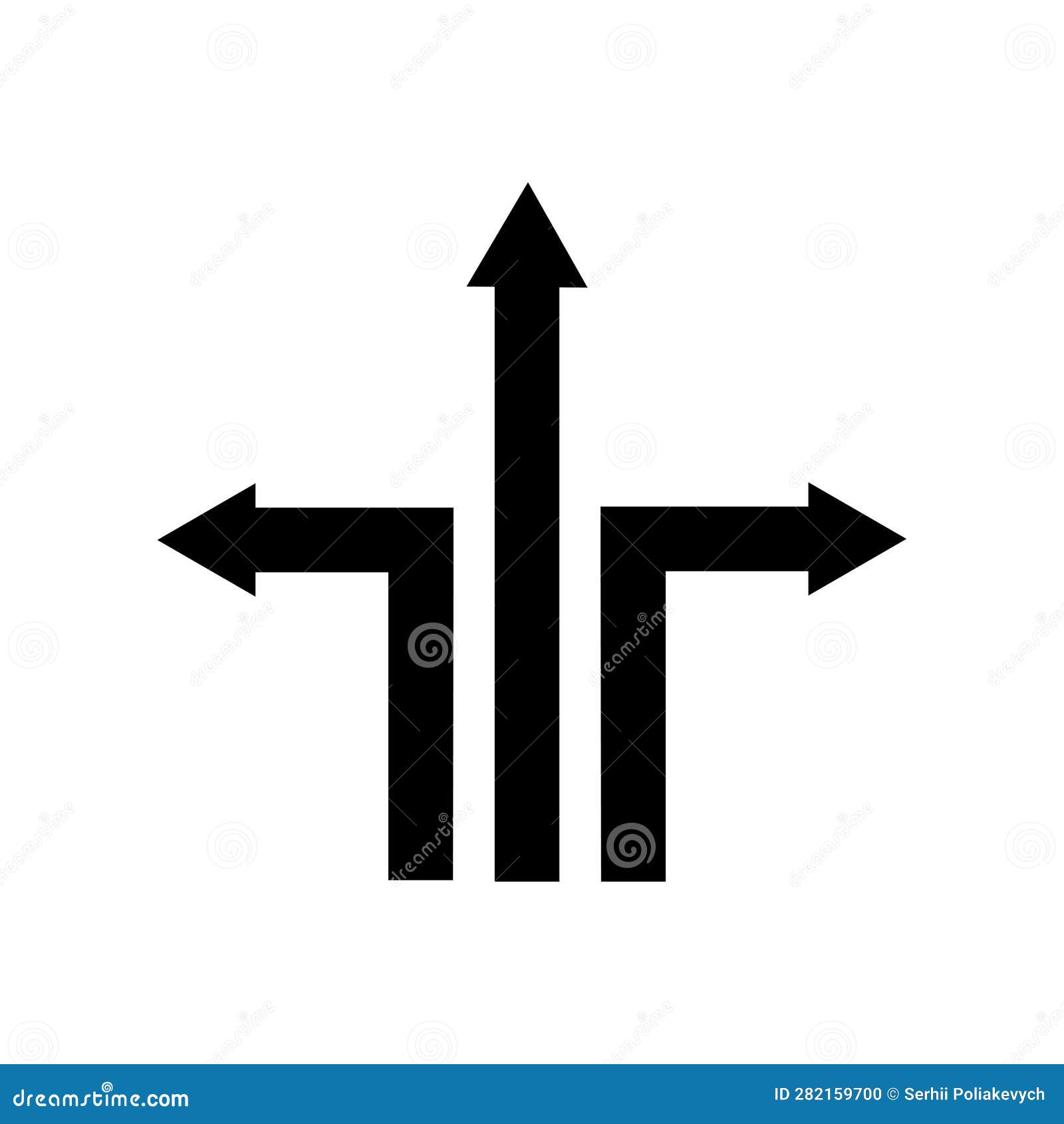 Three Way Direction Arrow. Vector Illustration. Stock Image Stock ...