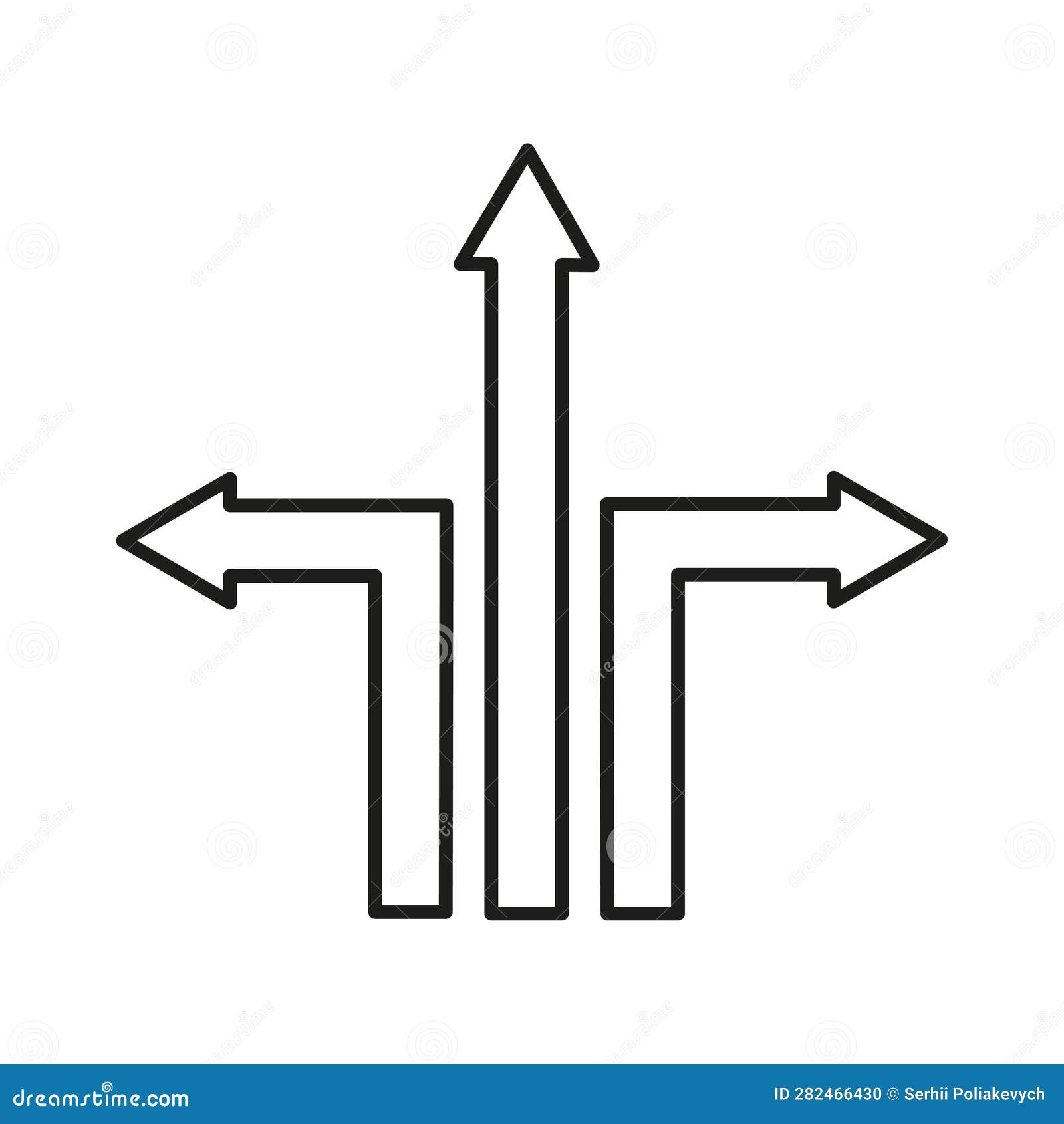 Three Way Direction Arrow. Vector Illustration. Stock Image Stock ...