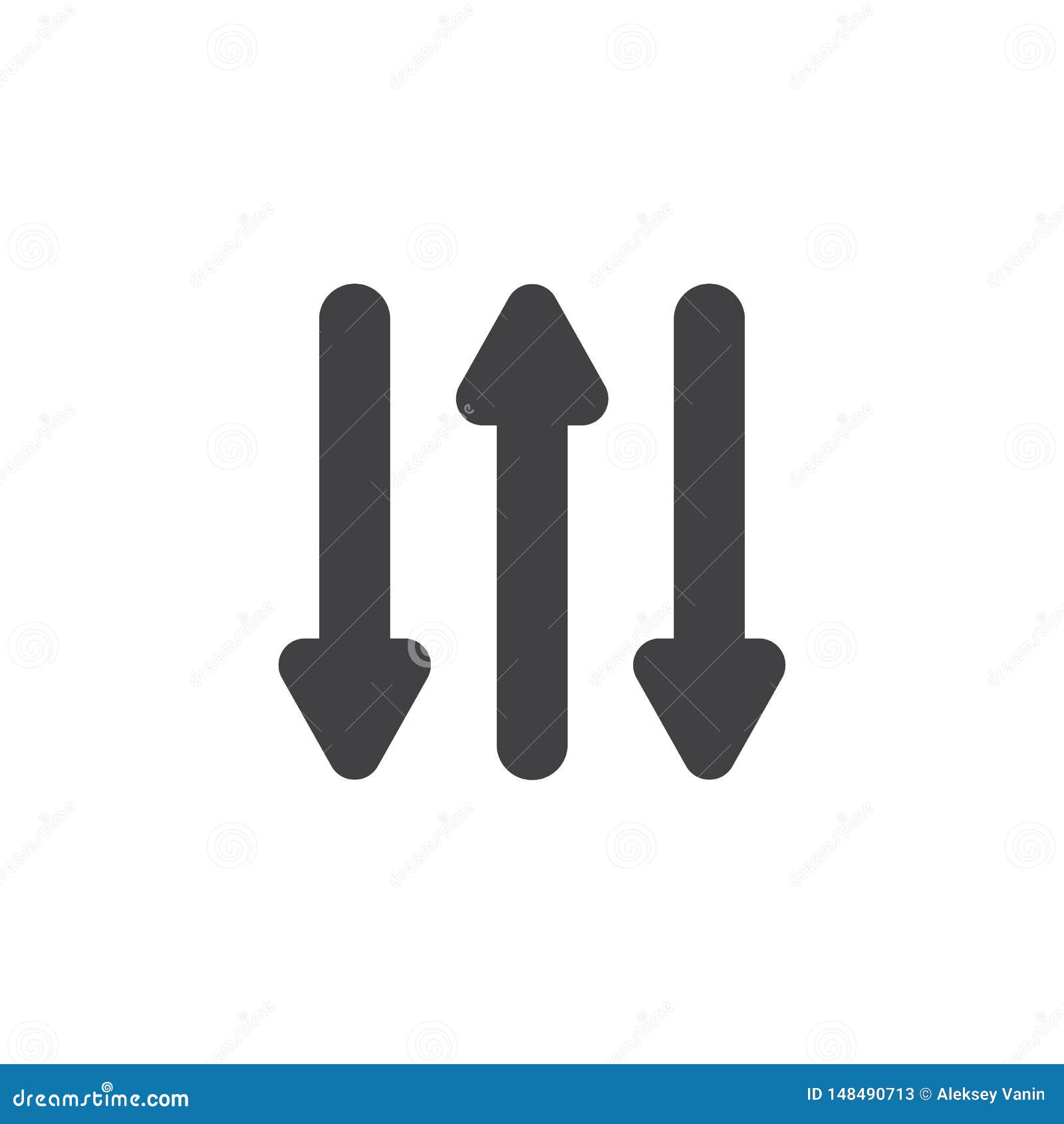 Three Way Direction Arrows Vector Icon Stock Vector - Illustration of ...