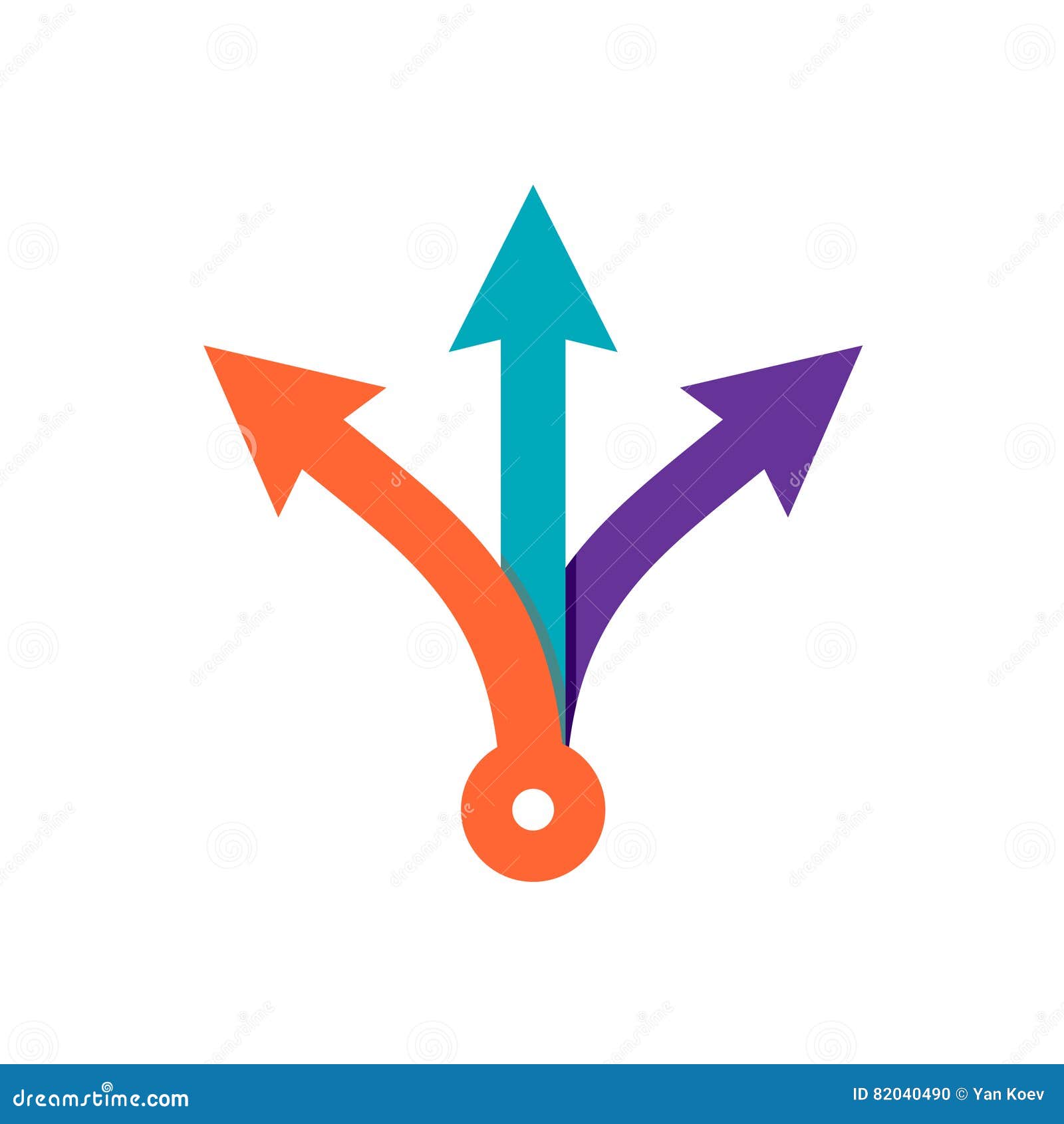 Three Way Direction Color Arrows Stock Vector Illustration Of