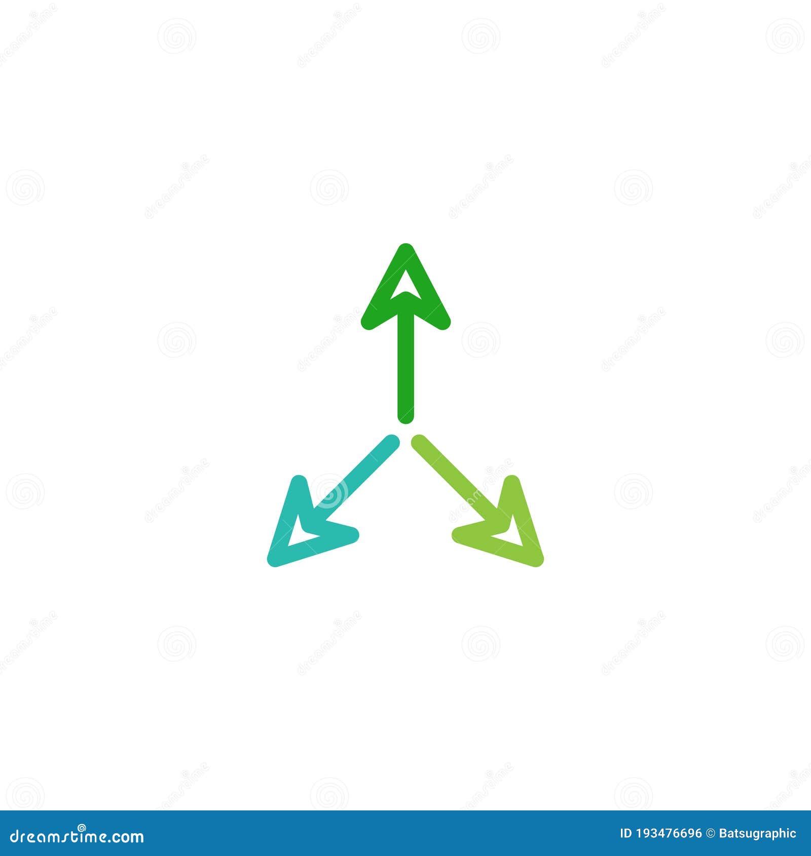 Three Way Direction Vector Icon Logo Design Stock Vector - Illustration ...