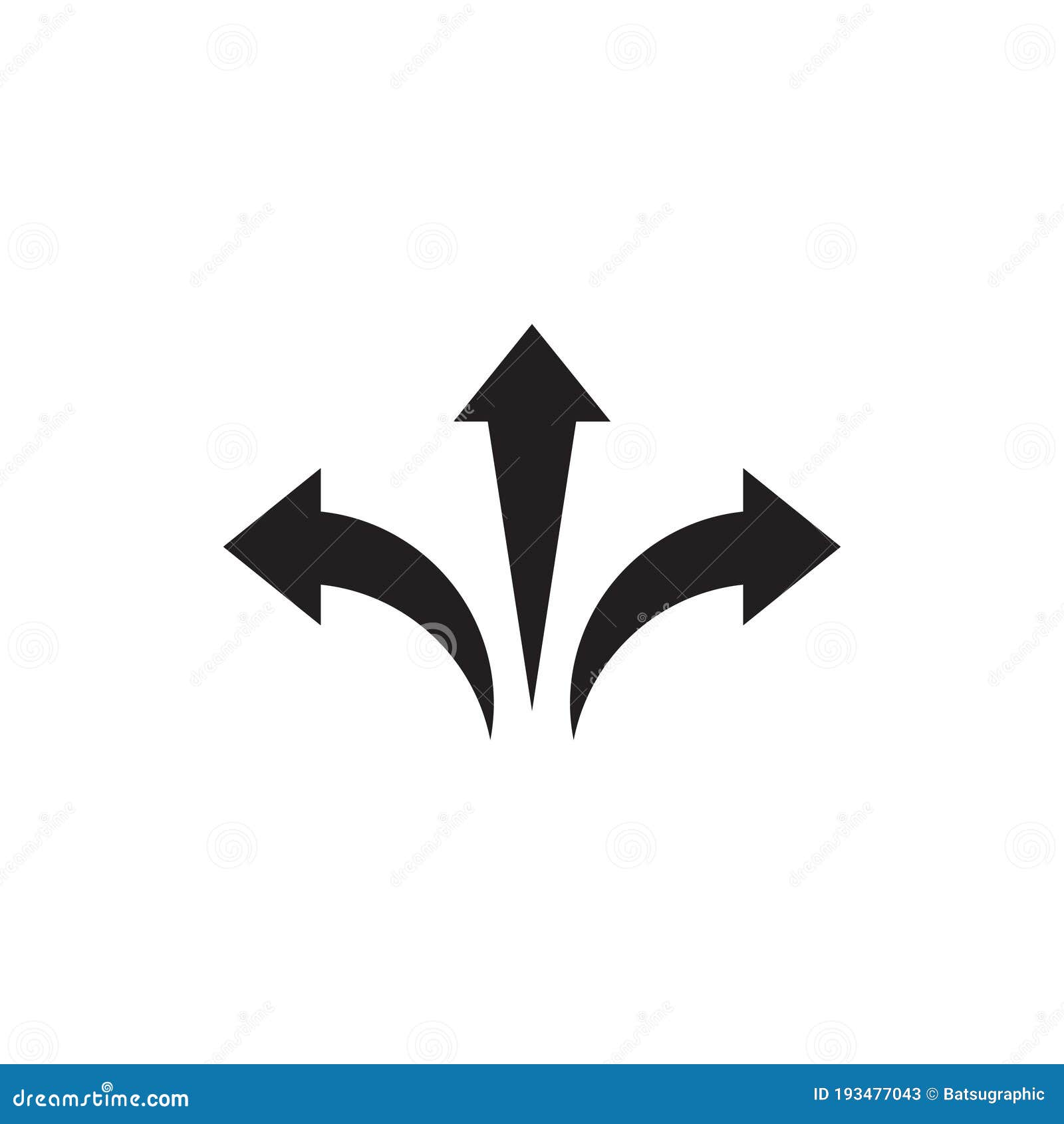 Three Way Direction Vector Icon Logo Design Stock Vector - Illustration ...