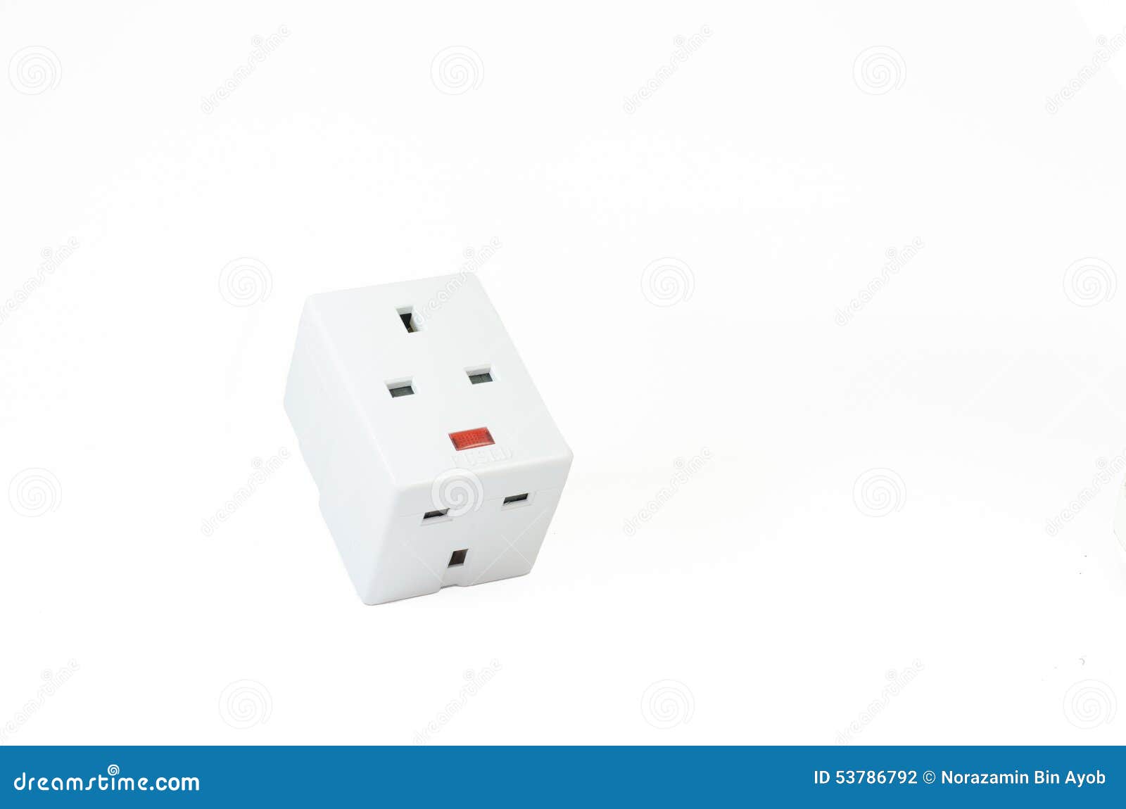 Three way electric socket stock photo. Image of plastic - 53786792
