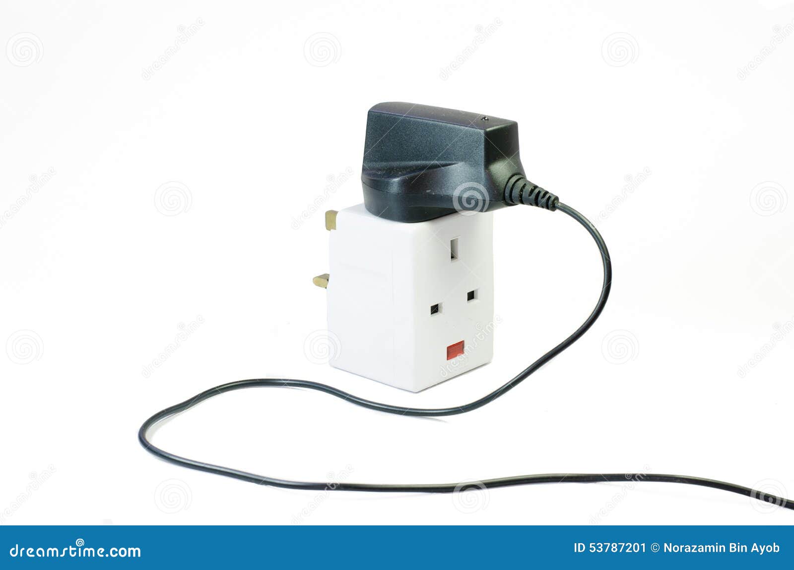 Three way electric socket stock image. Image of hardware - 53787201