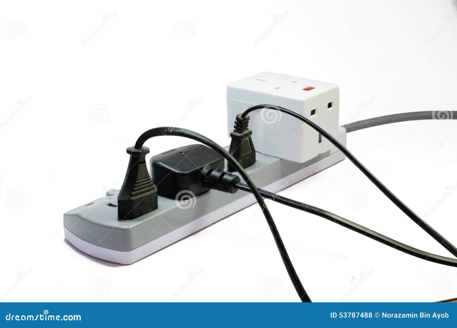 Three way electric socket stock photo. Image of watt - 53787488