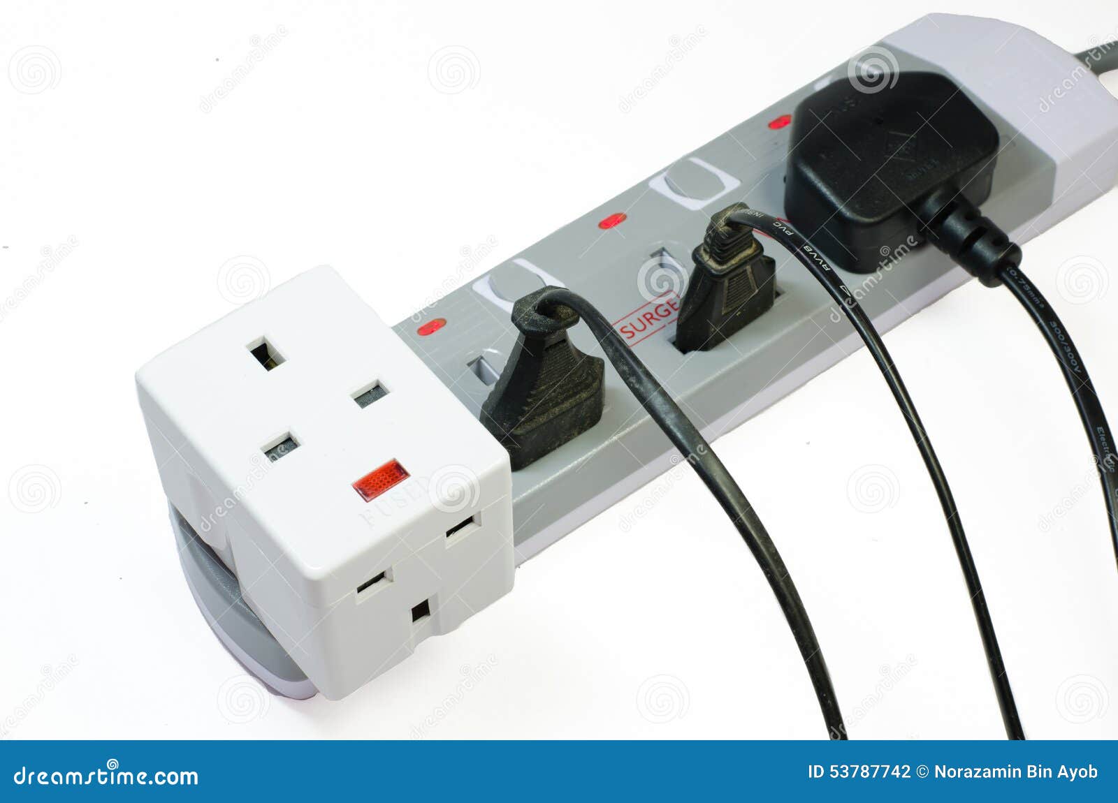 Three way electric socket stock photo. Image of household - 53787742