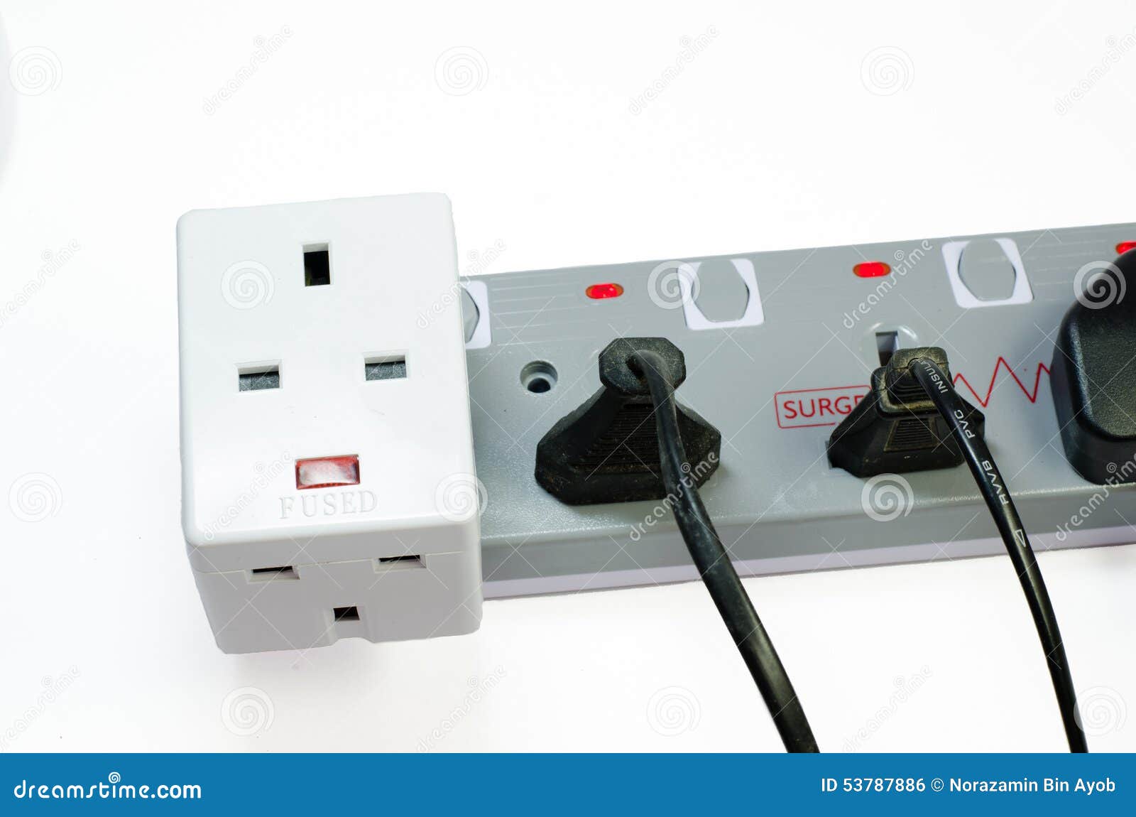 Three way electric socket stock photo. Image of plastic - 53787886