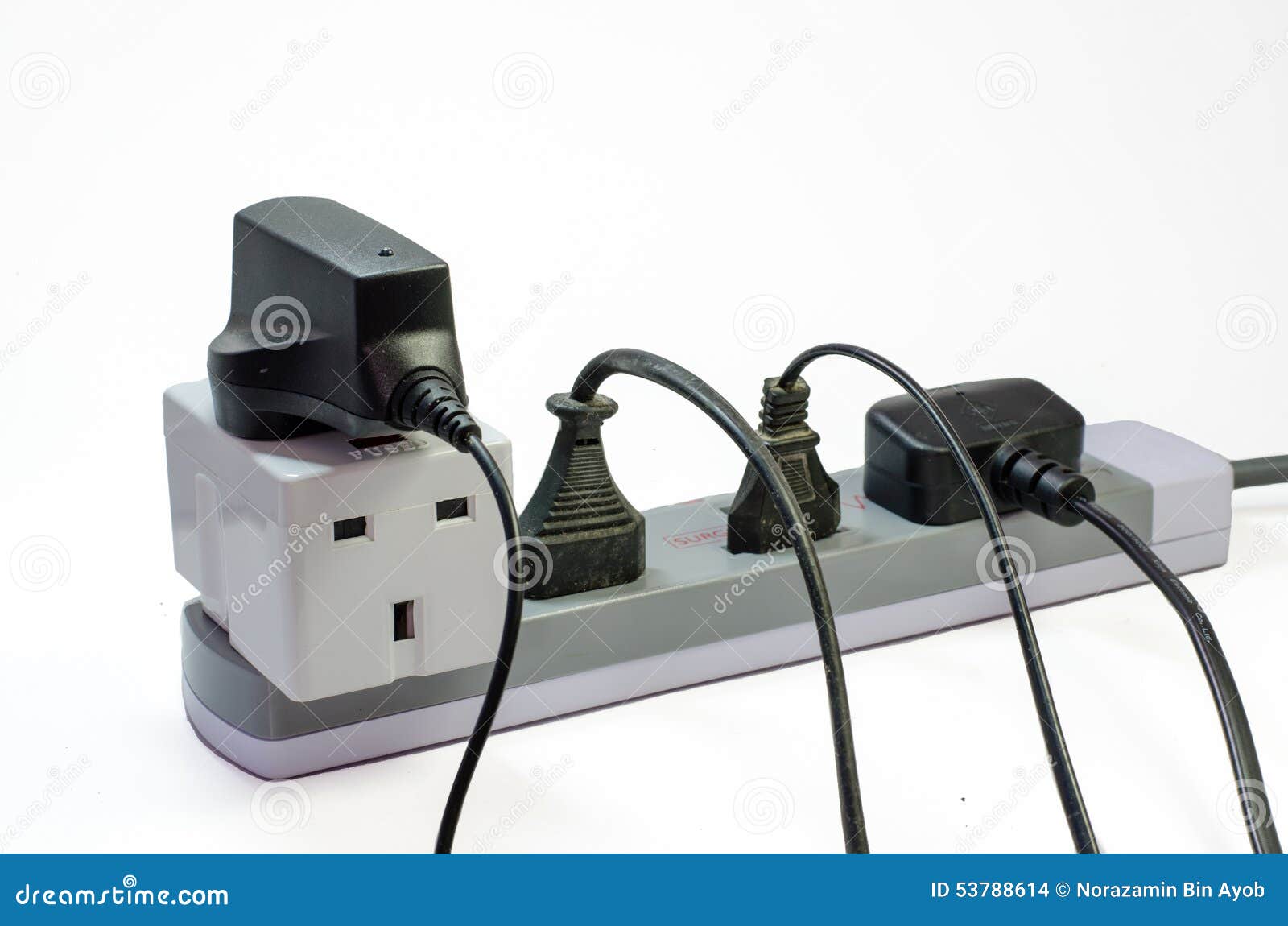 Three way electric socket stock photo. Image of pins - 53788614