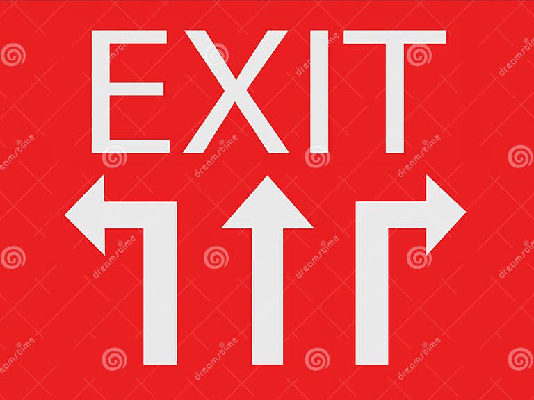 Three way for exit sign stock illustration. Illustration of follow ...