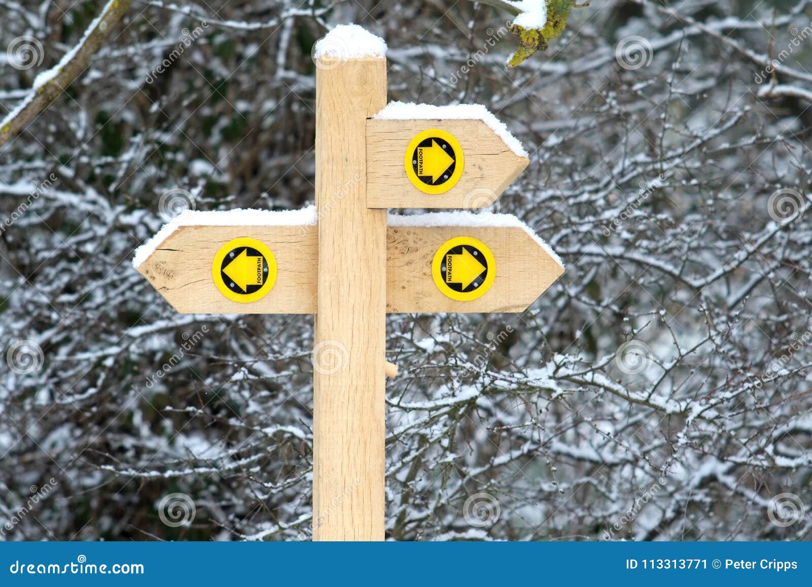 Snow covered signpost stock image. Image of walks, footpath - 113313771