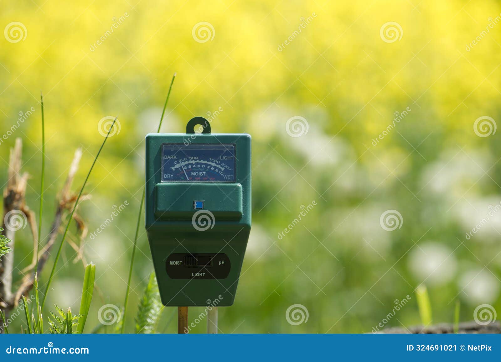 Three Way Meter PH, Light and Moisture in the Soil Stock Image - Image ...