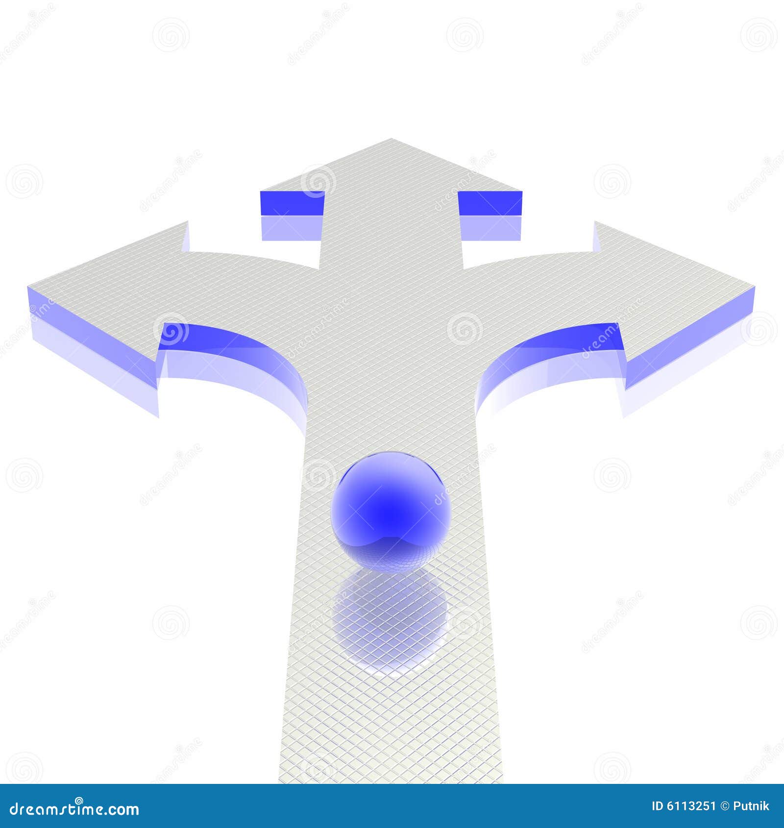 Three way sign stock illustration. Illustration of options - 6113251