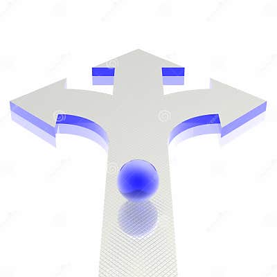 Three way sign stock illustration. Illustration of options - 6113251