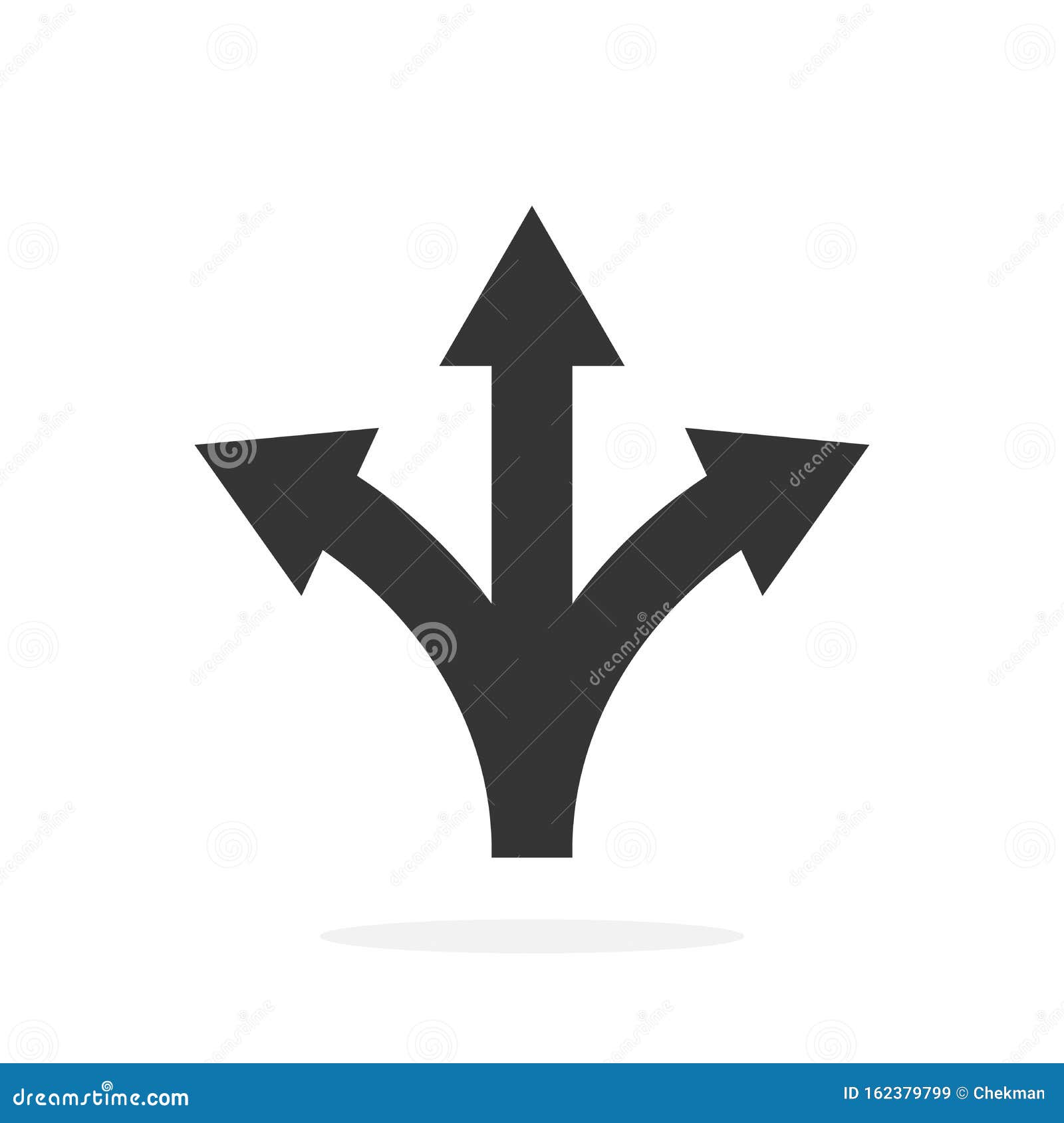 Three-way vector arrow stock illustration. Illustration of three ...