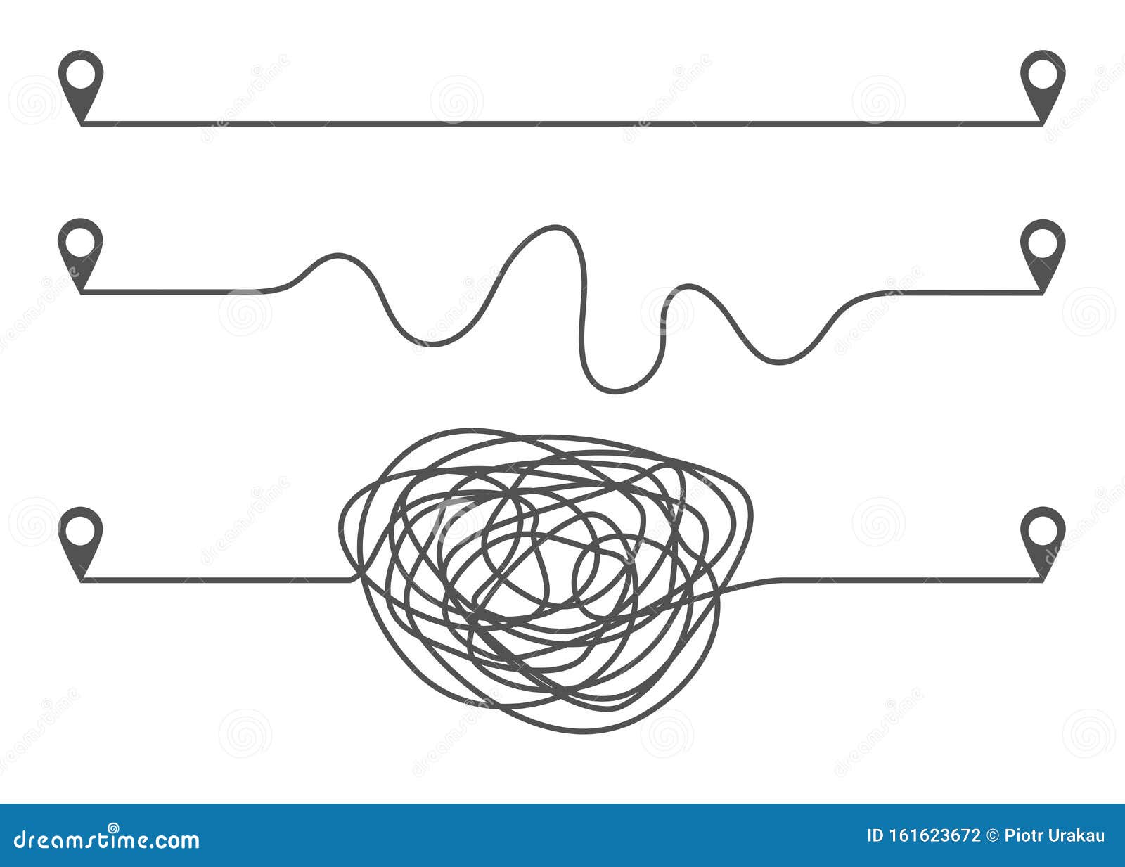 Three Complicated Triangle Labyrinths With Red Path Of Solution ...
