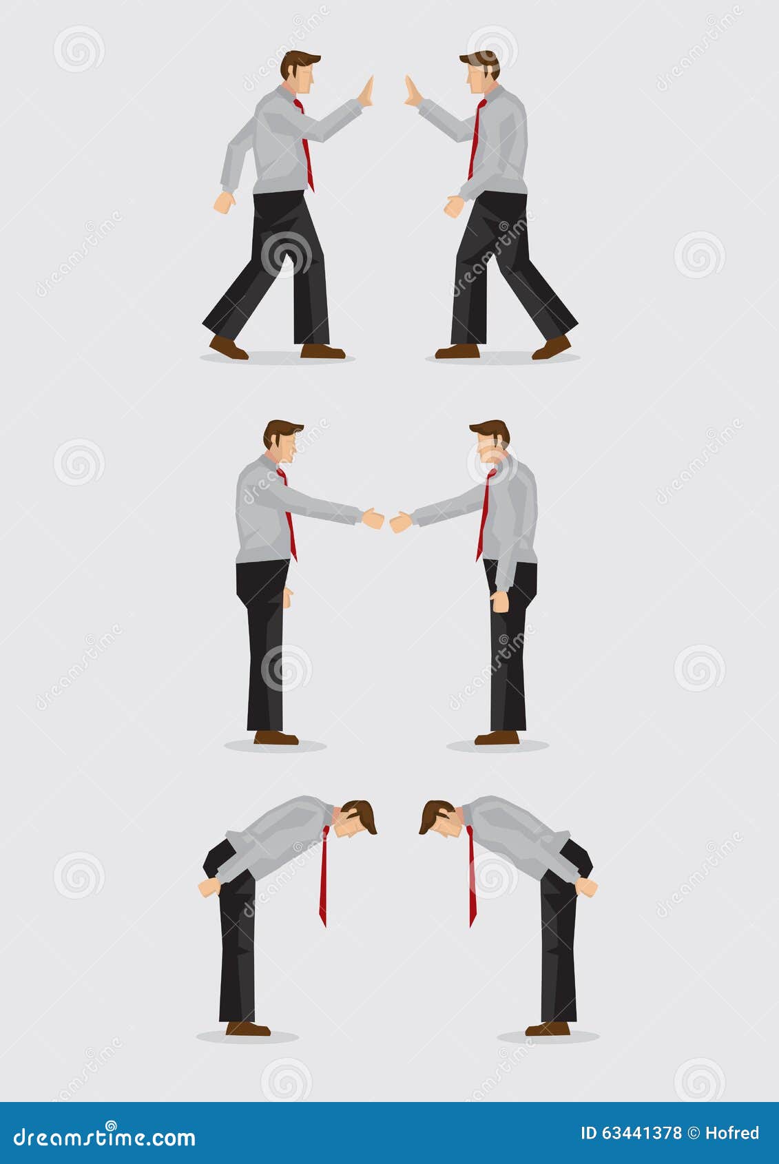 Three Ways of Greeting Gestures Vector Illustration Stock Vector ... Three Ways of Greeting Gestures Vector Illustration Stock Vector ...