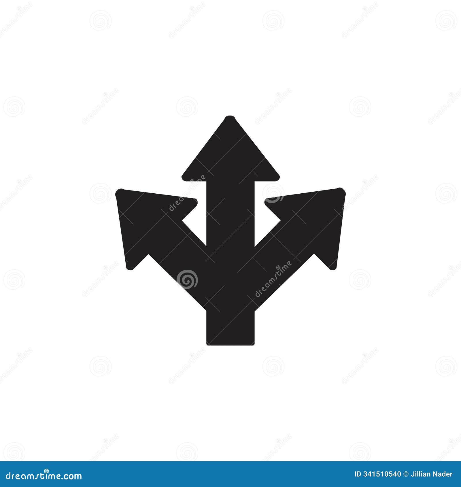 Three Ways Icon Flat Line Illustration Stock Illustration ...