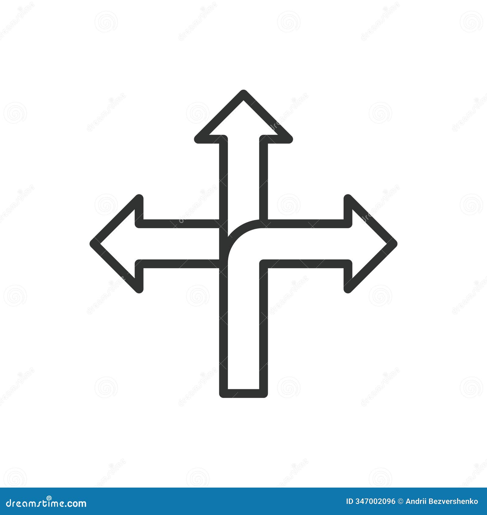 Three Ways, Icon in Line Design. Three, Ways, Direction, Choice, Path ...