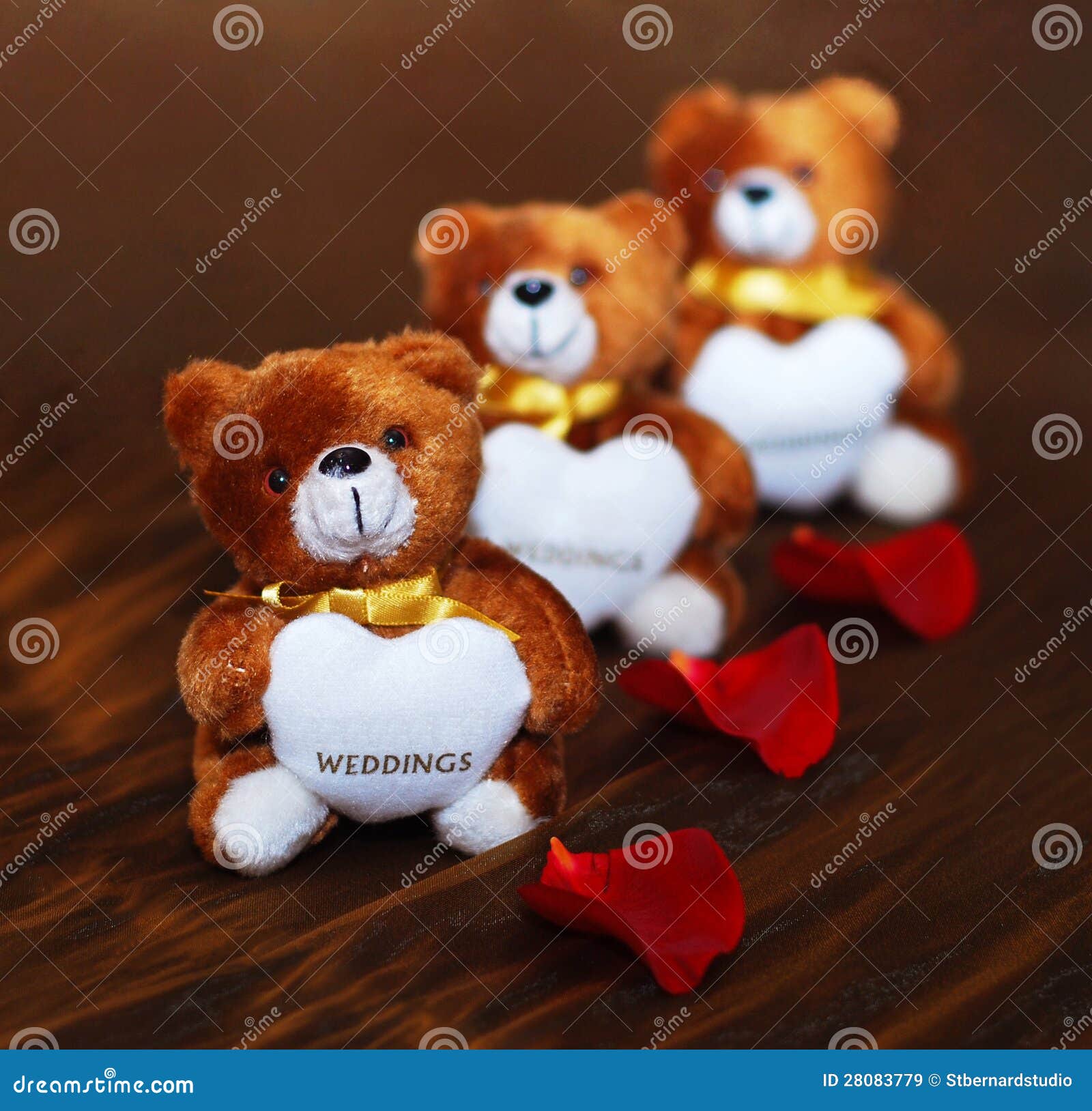 Three Wedding Bears stock image. Image of satin, gift - 28083779