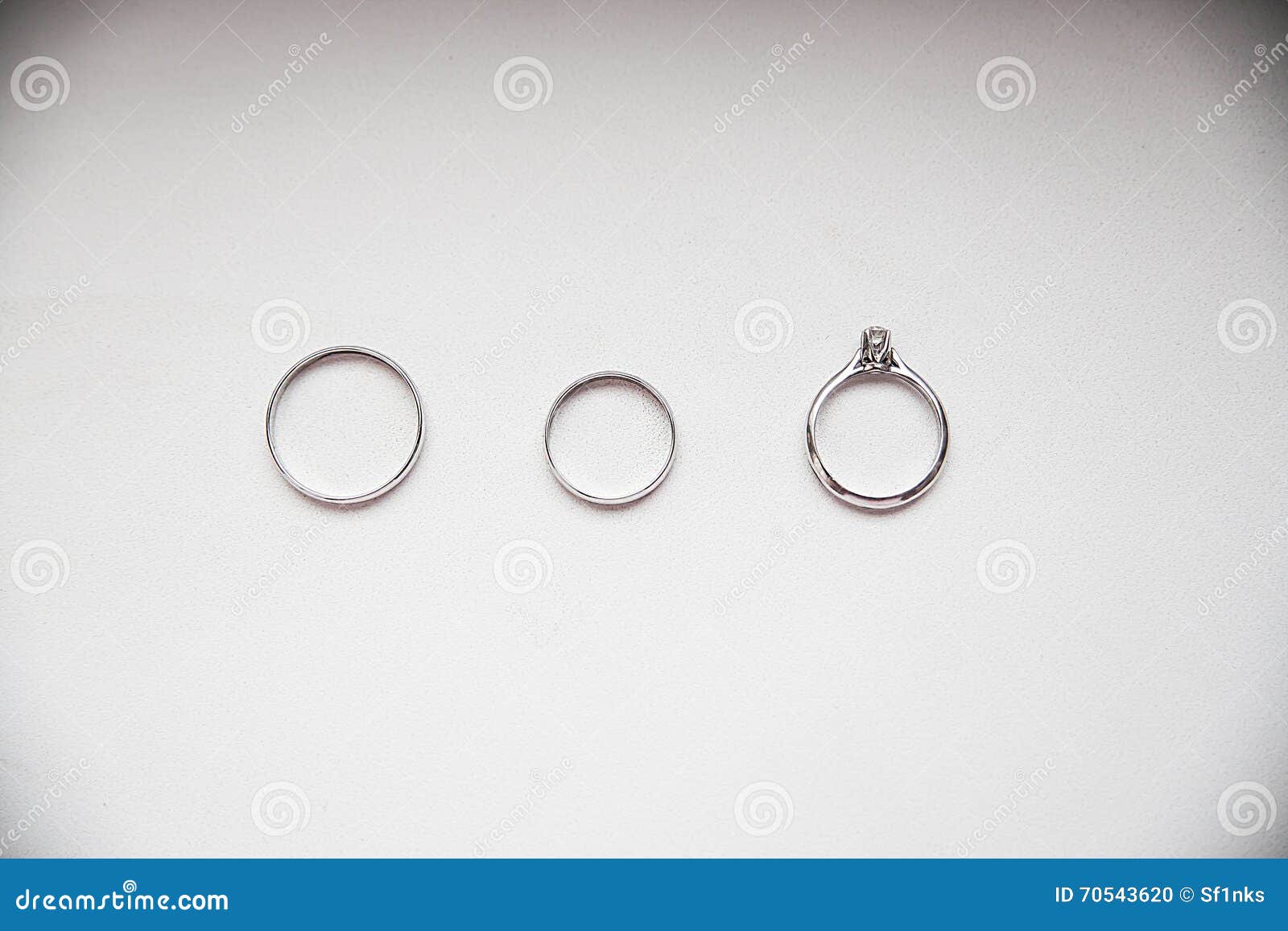 Three wedding rings stock photo. Image of join, commitment - 70543620