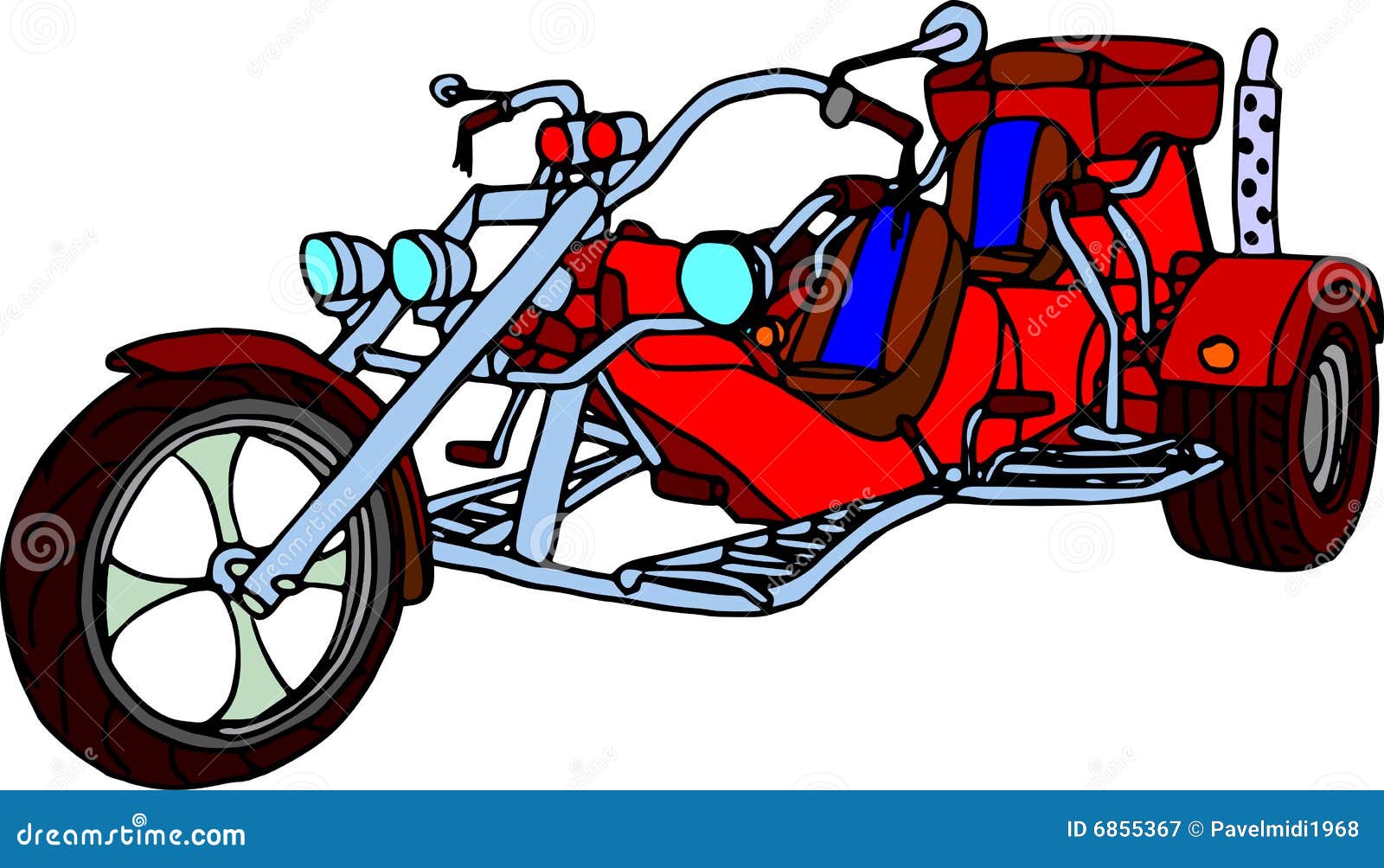 Three wheel stock vector. Illustration of handle, bike - 6855367