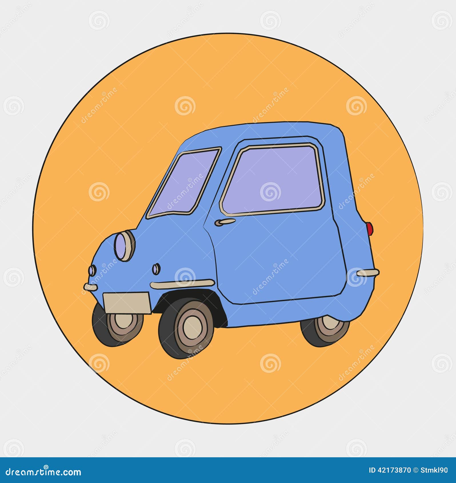Three wheeled auto stock vector. Illustration of transportation - 42173870