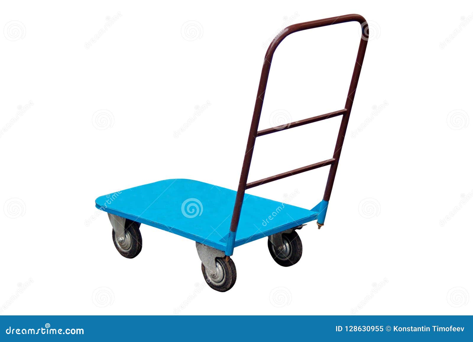 Three-wheeled Cart for Transporting Goods Manually Isolated on White ...