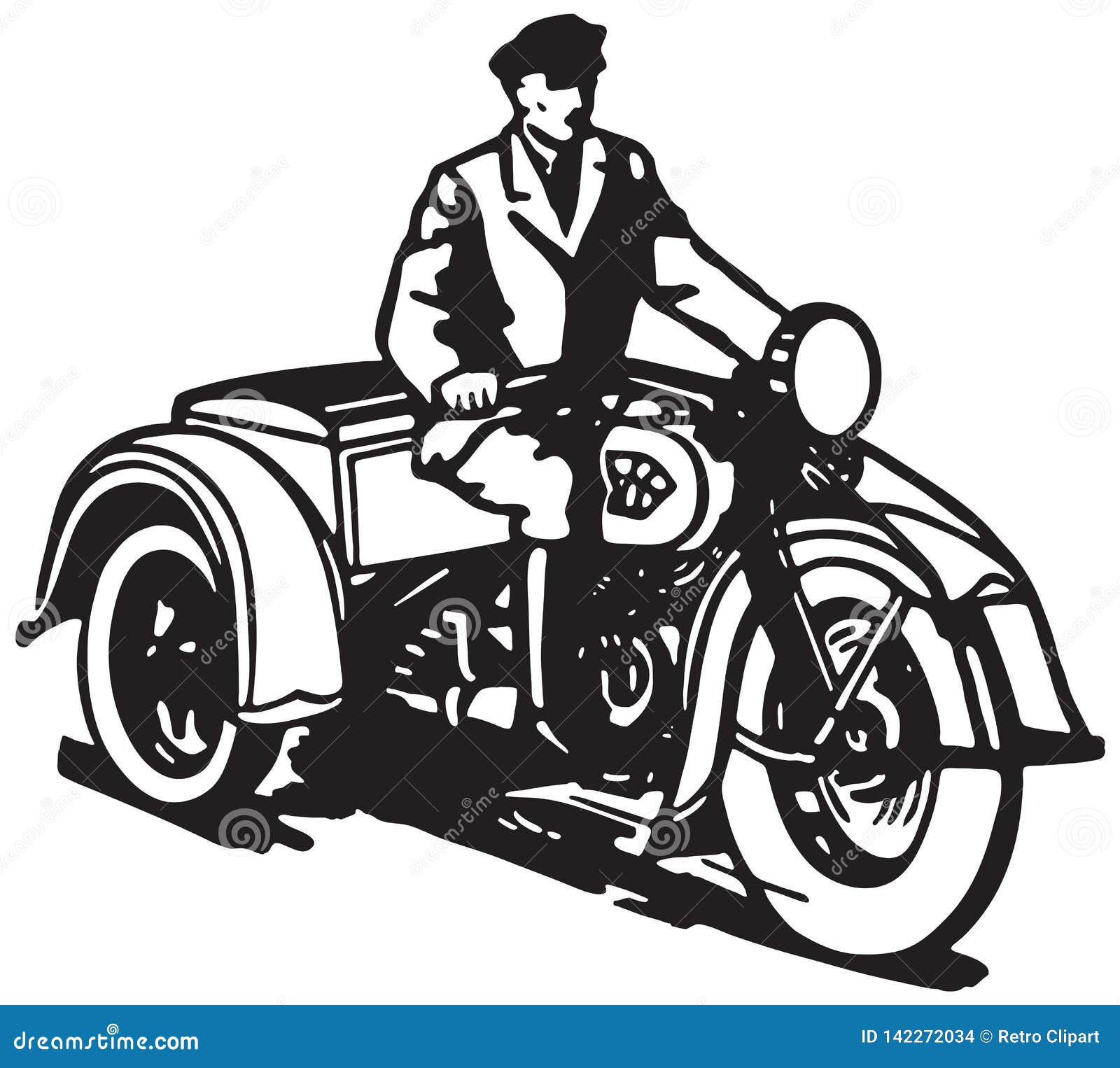 Three Wheeled Motorcycle stock illustration. Illustration of pedals ...