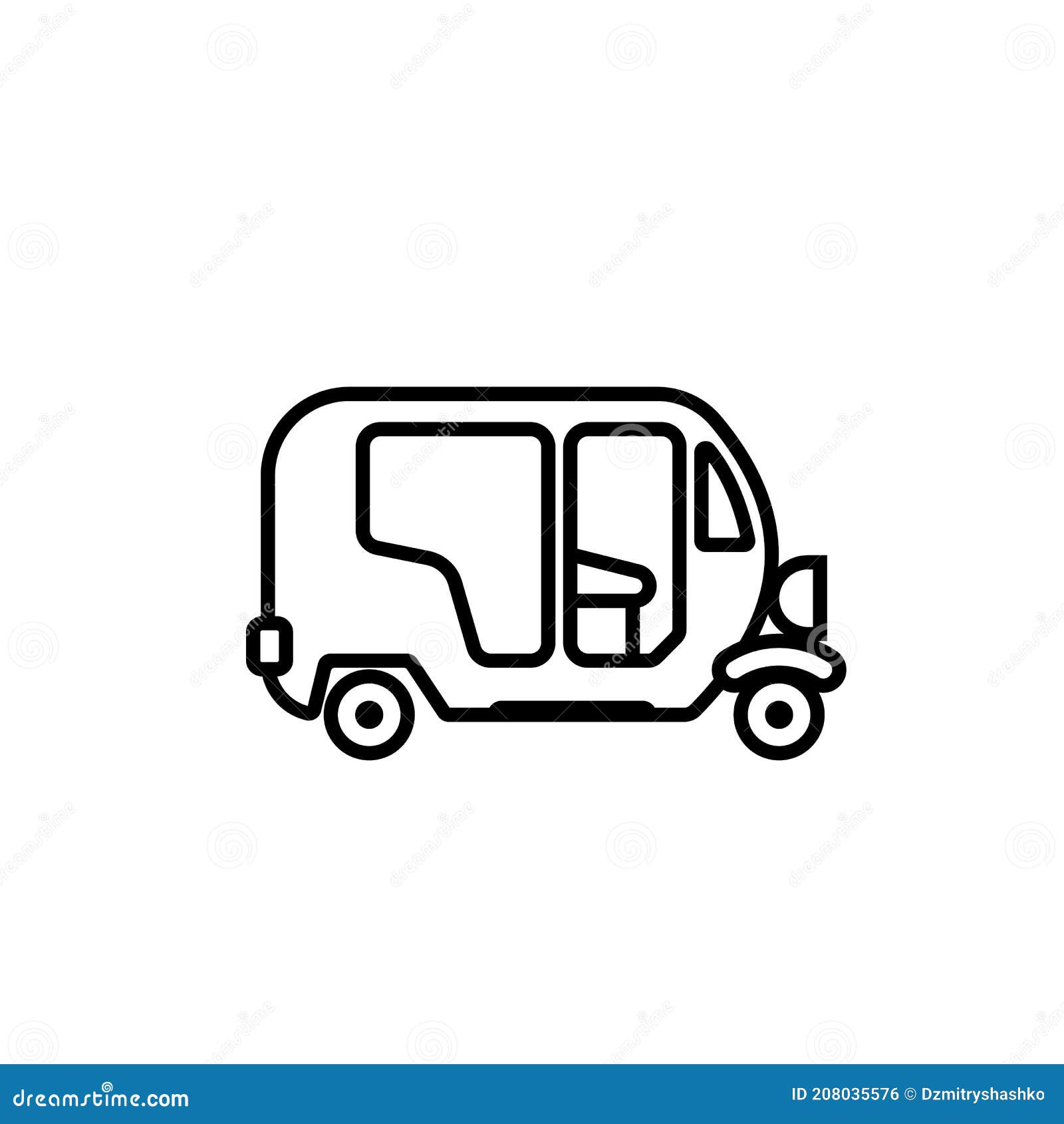 Three Wheeler Auto Outline Icon. Clipart Image Stock Vector ...