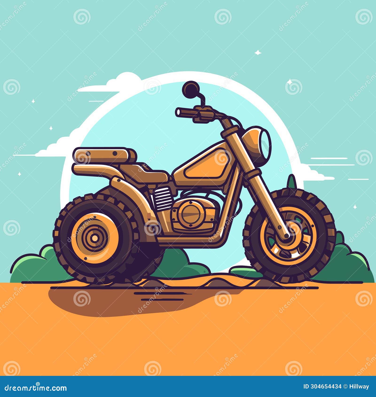Three Wheels Motorcycle Logo Icon Template Cartoon Vector Illustration ...