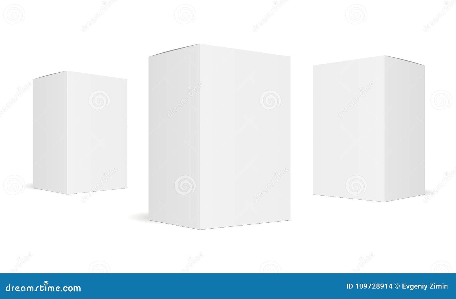Three white blank boxes stock vector. Illustration of vertical - 109728914
