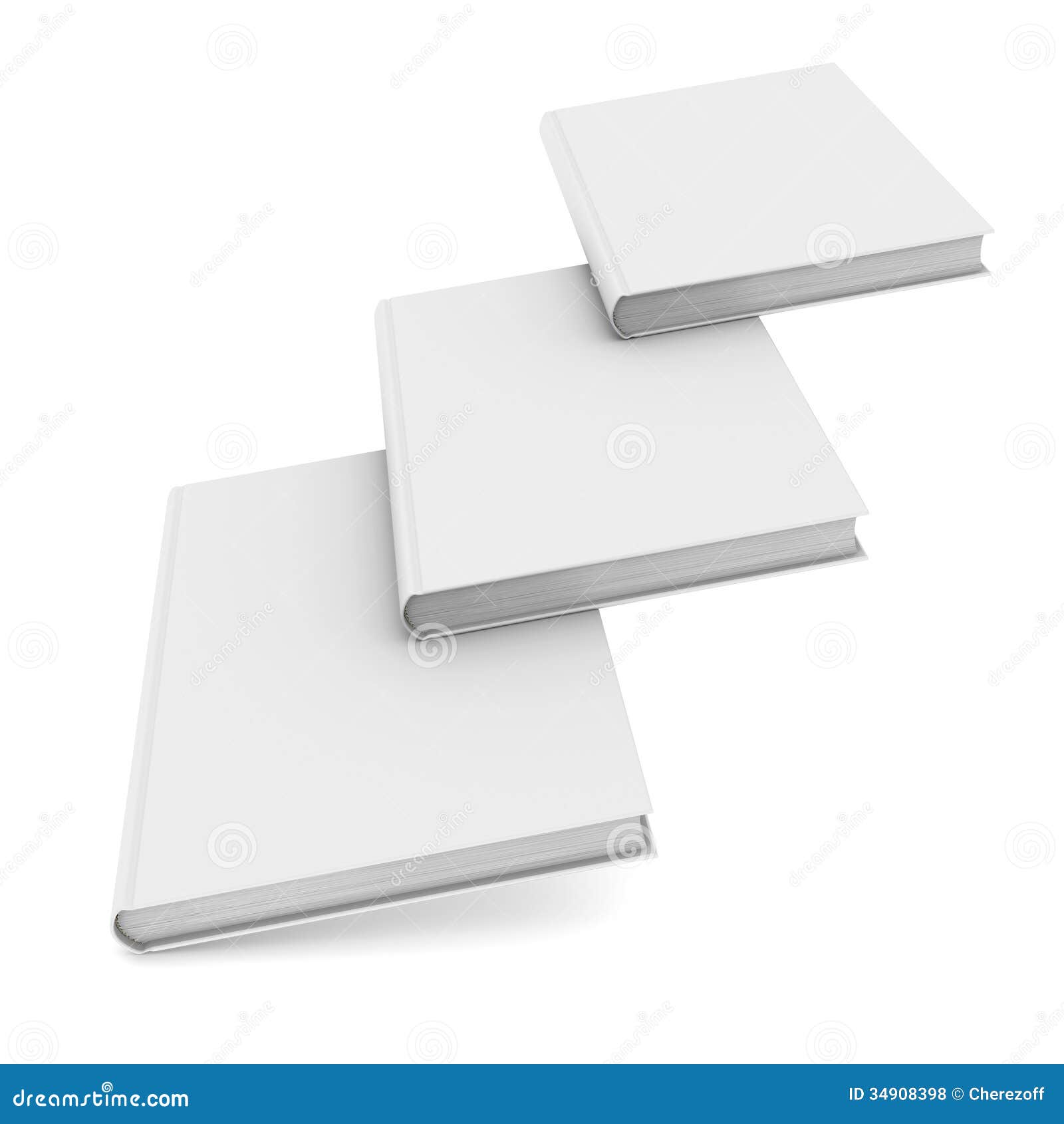 Three white book stock illustration. Illustration of blank - 34908398
