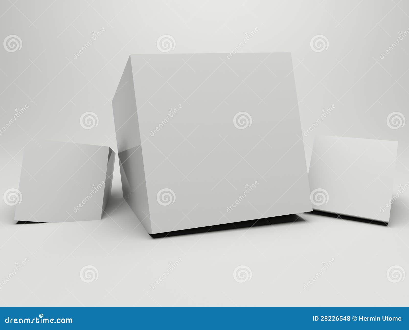 Three White Boxes Backdrop stock illustration. Illustration of cube ...