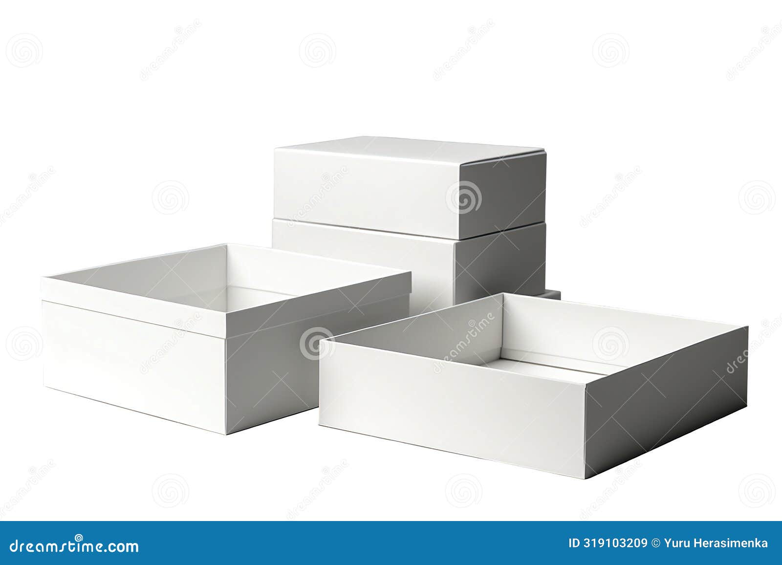 Three White Boxes Neatly Arranged on Top of Each Other. Mockup for ...