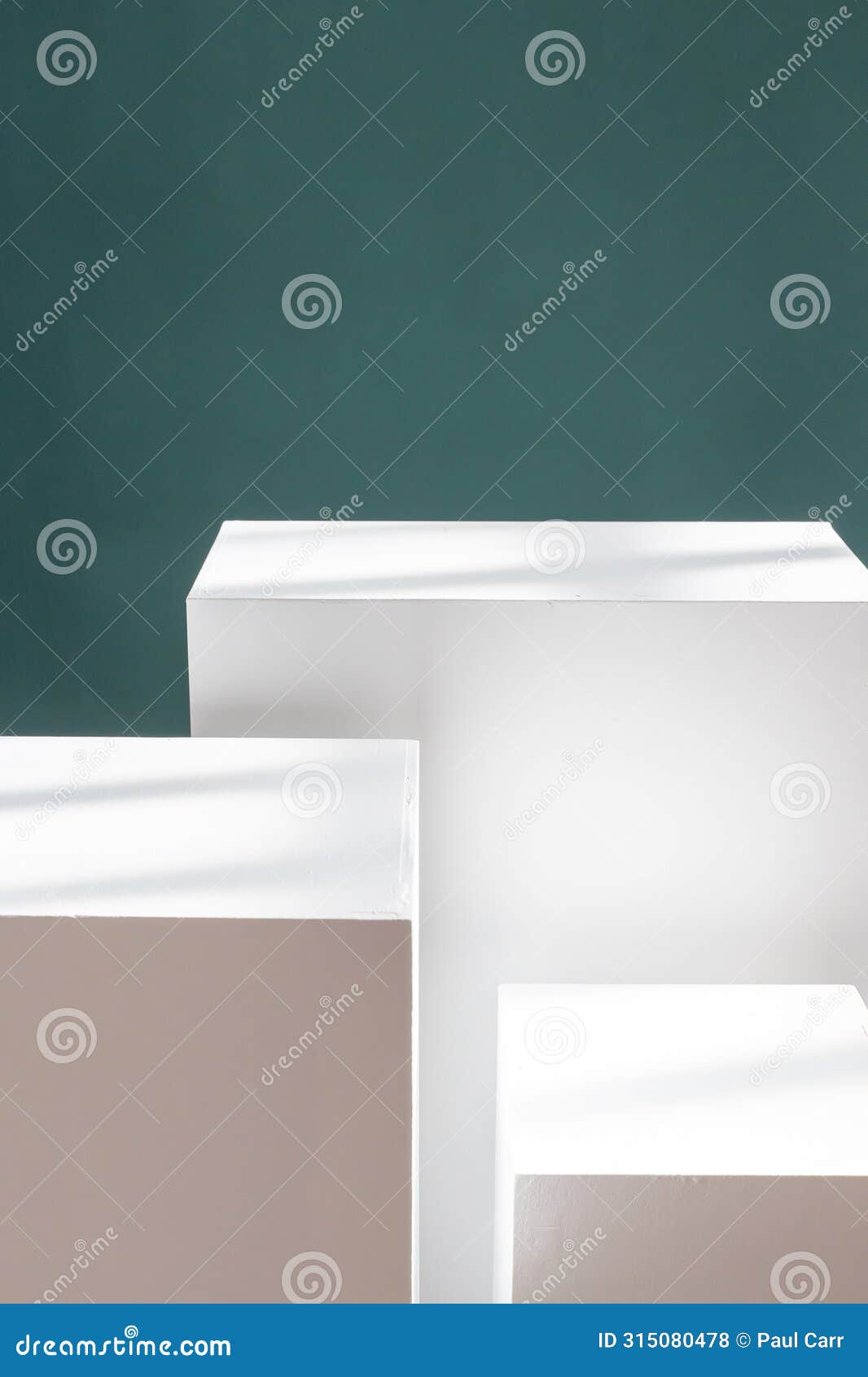 Three White Boxes Stacked on Table, Creating Shelving Like Structure ...