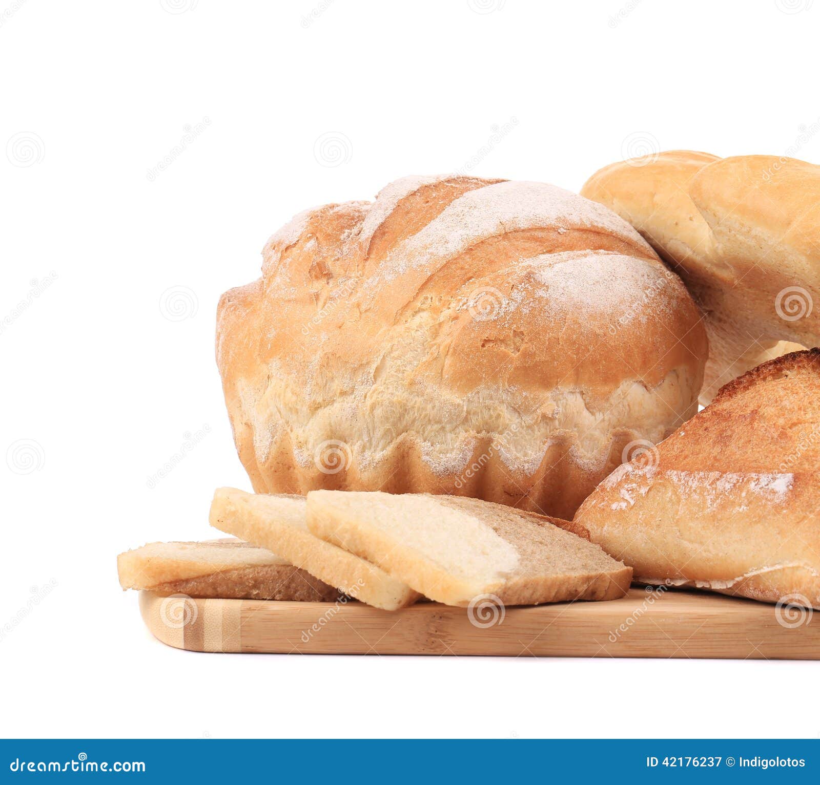 Three white breads. stock image. Image of gourmet, wheat - 42176237