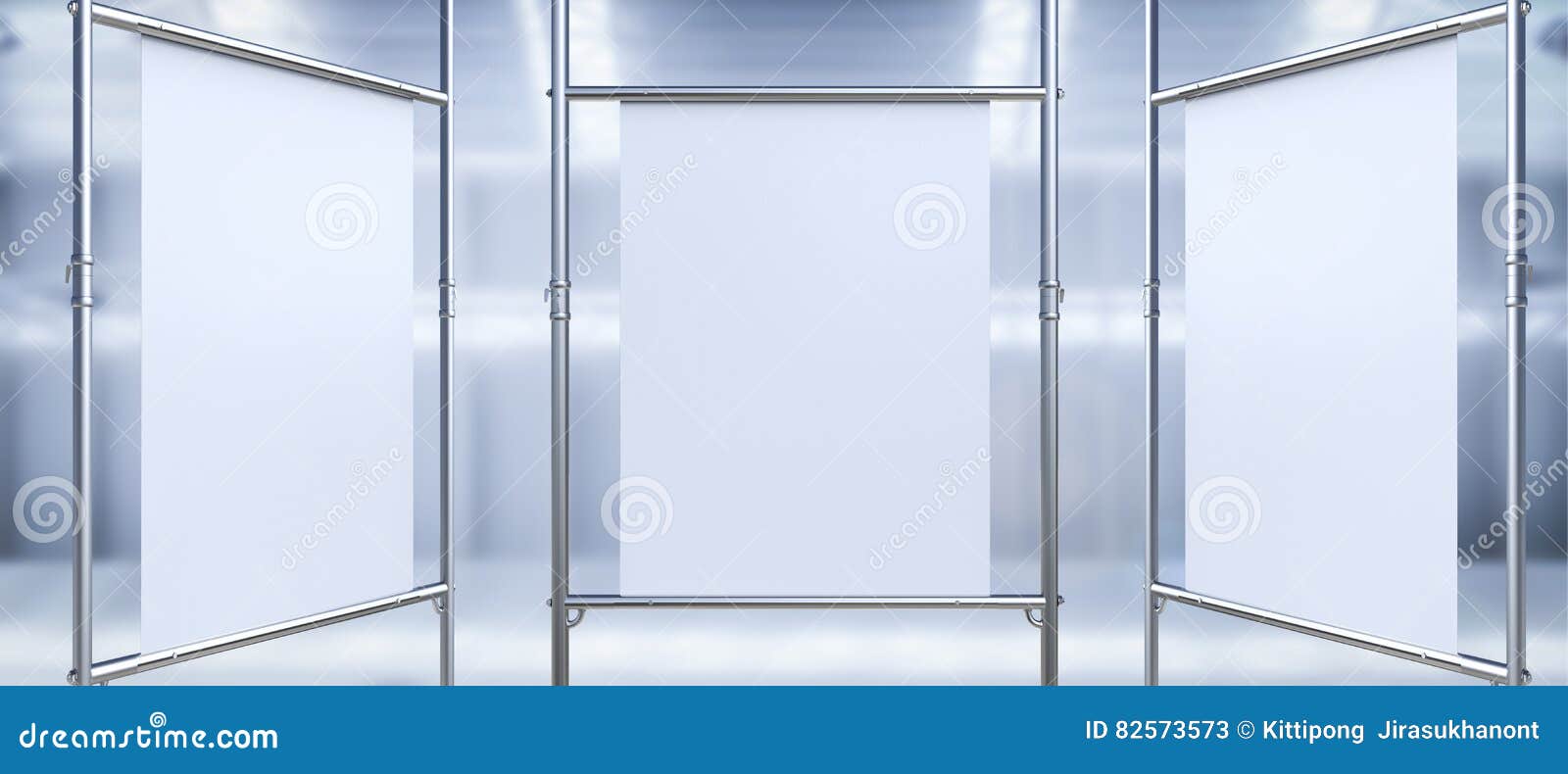 Three White Canvas Stretch on Metal Pipe Stock Illustration ...