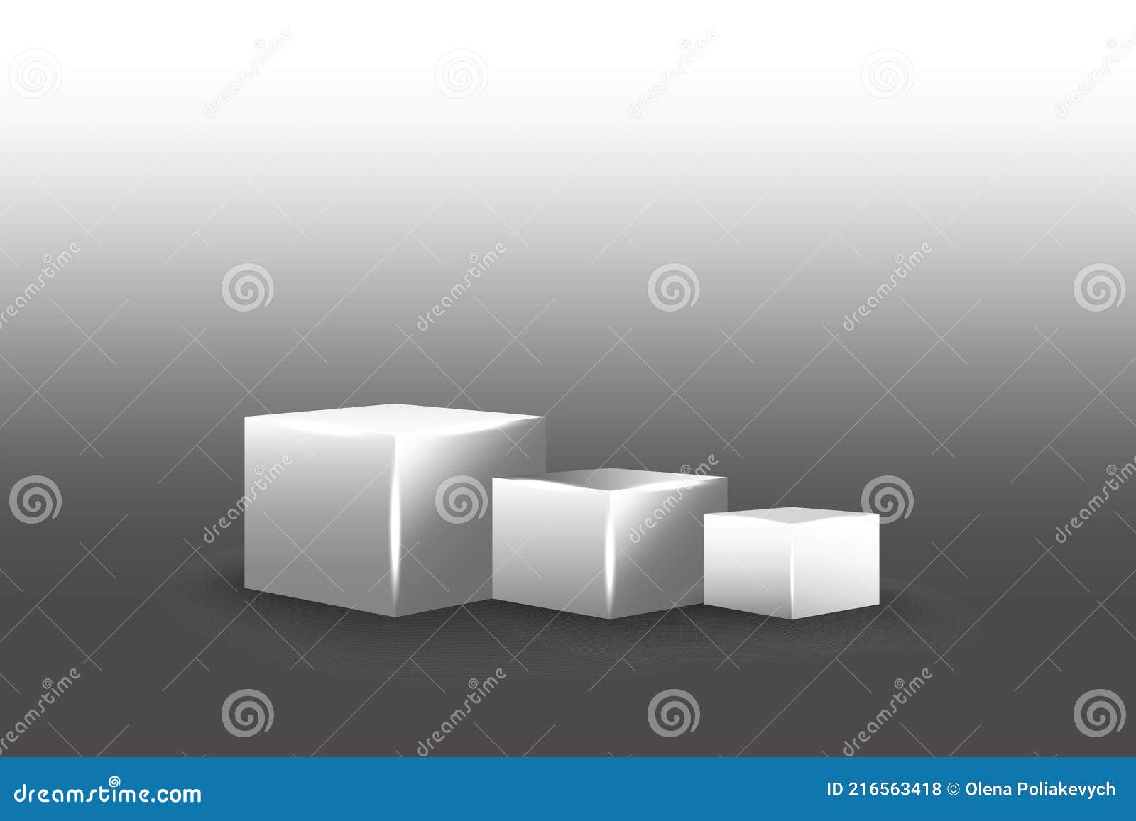 Three White Cubes in Realistic Style. Empty Open Gift Box Template ...
