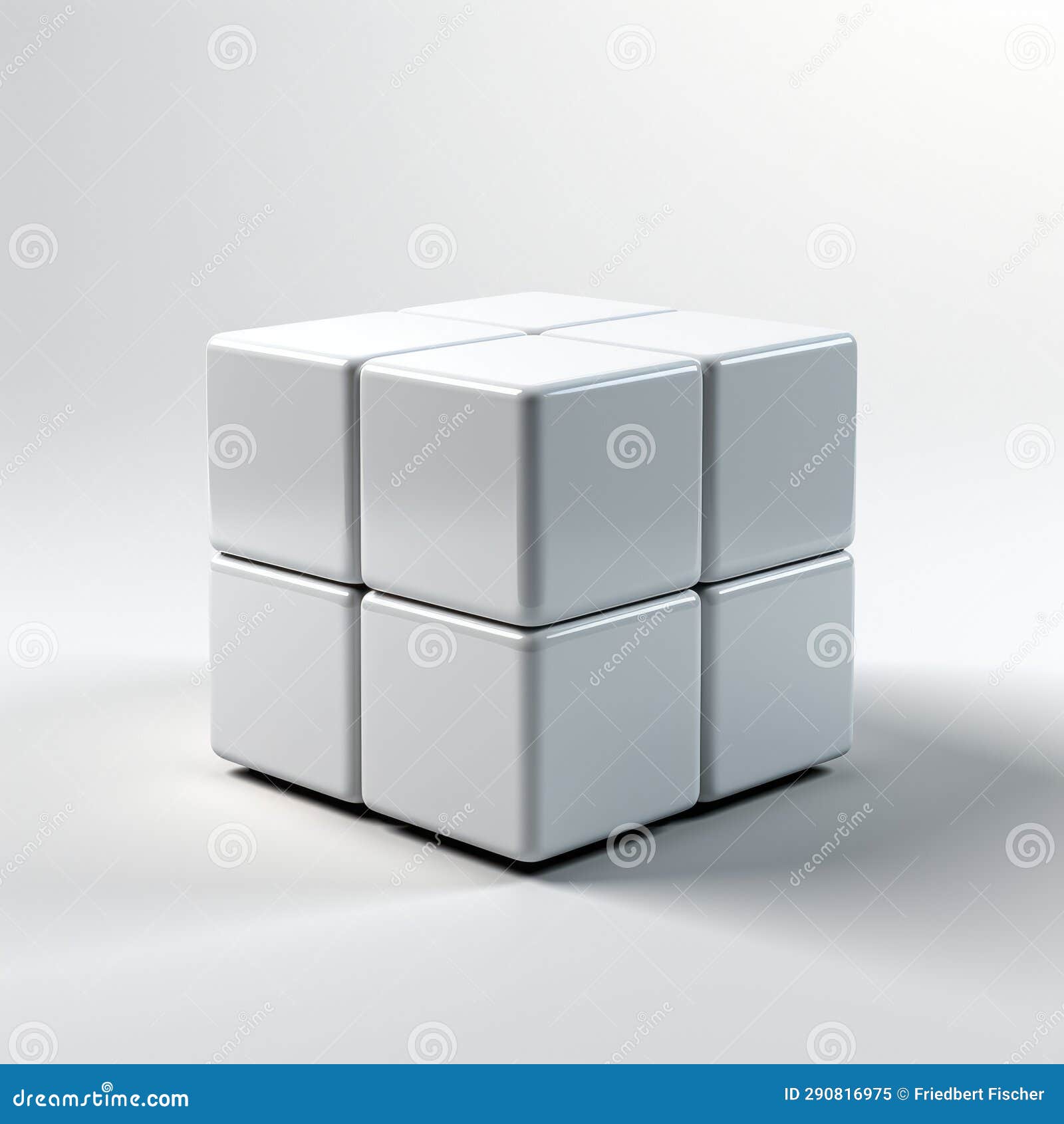Three White Cubes Stacked on Top of Each Other. Stock Illustration ...