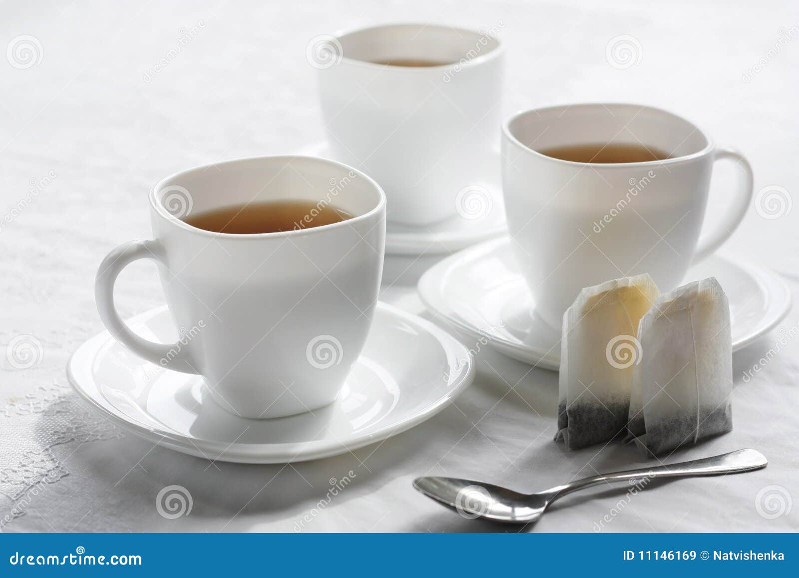 Three white cups. stock image. Image of ceramic, equipment - 11146169