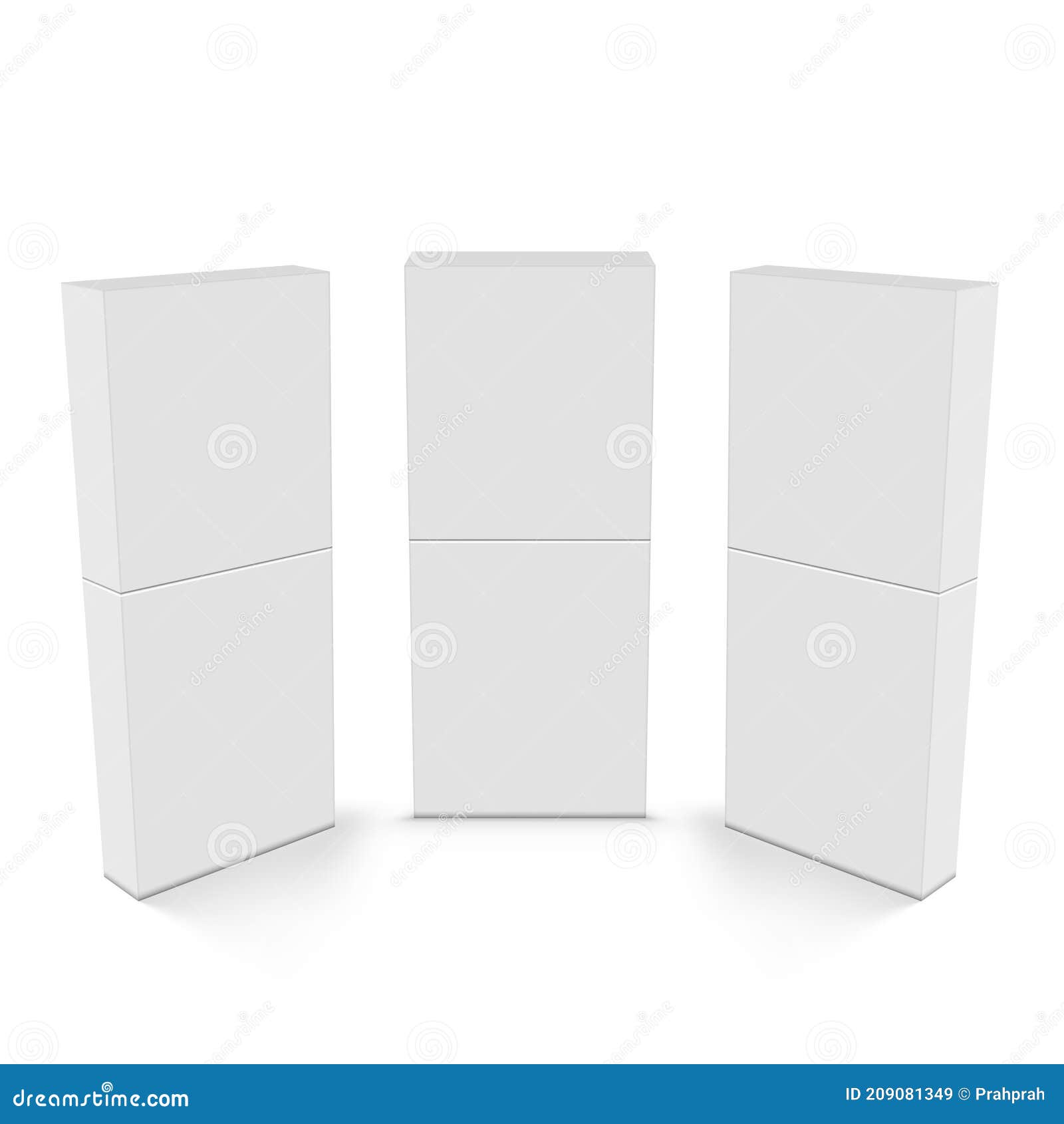 Three White 3D Cut in Half Boxes Stock Vector - Illustration of ...