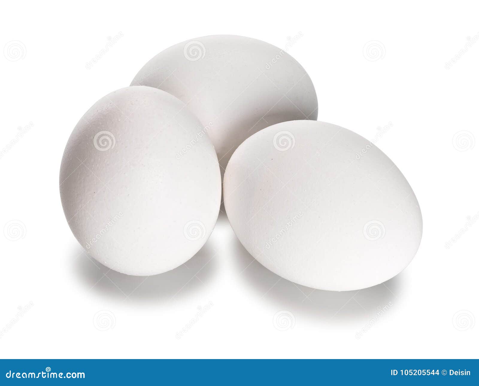 Three white eggs, close-up stock photo. Image of close - 105205544
