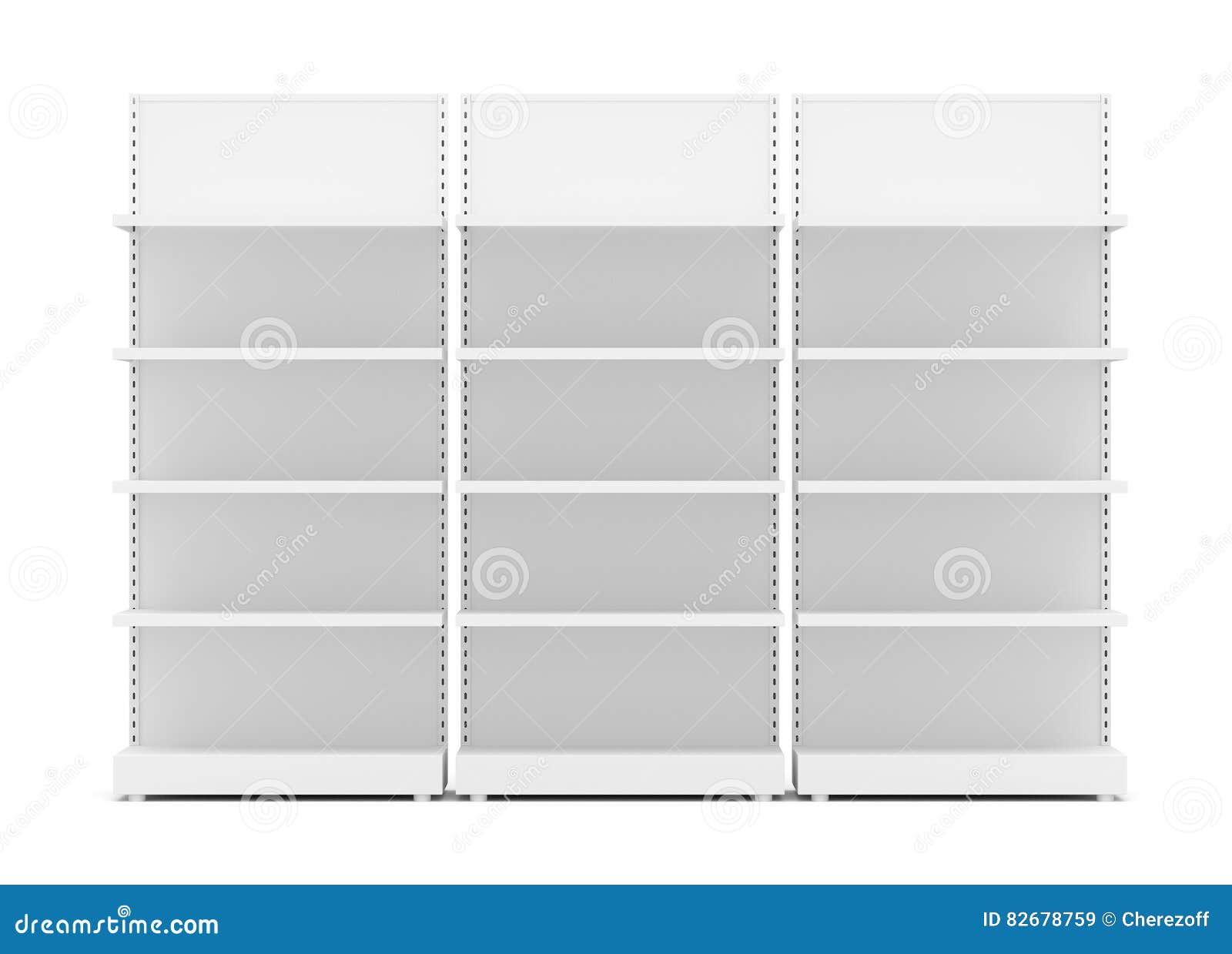 Three White Empty Retail Shelves Stock Illustration - Illustration of ...