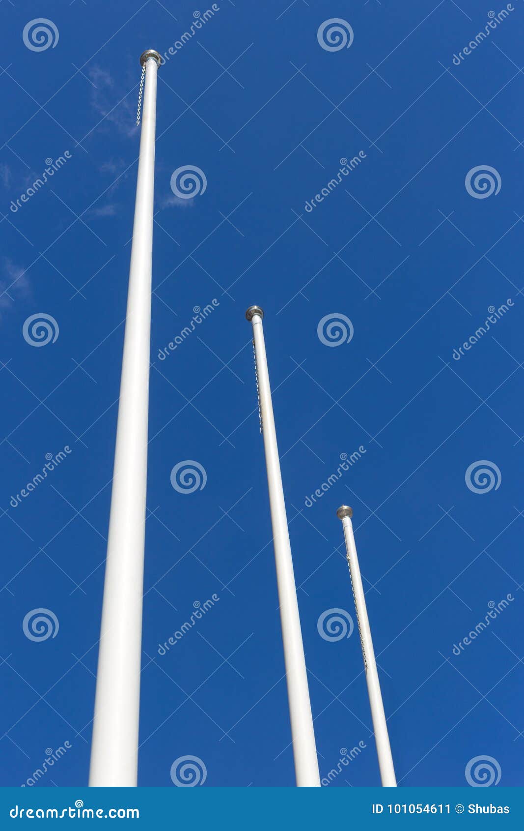 Three white flagpole stock image. Image of object, white - 101054611