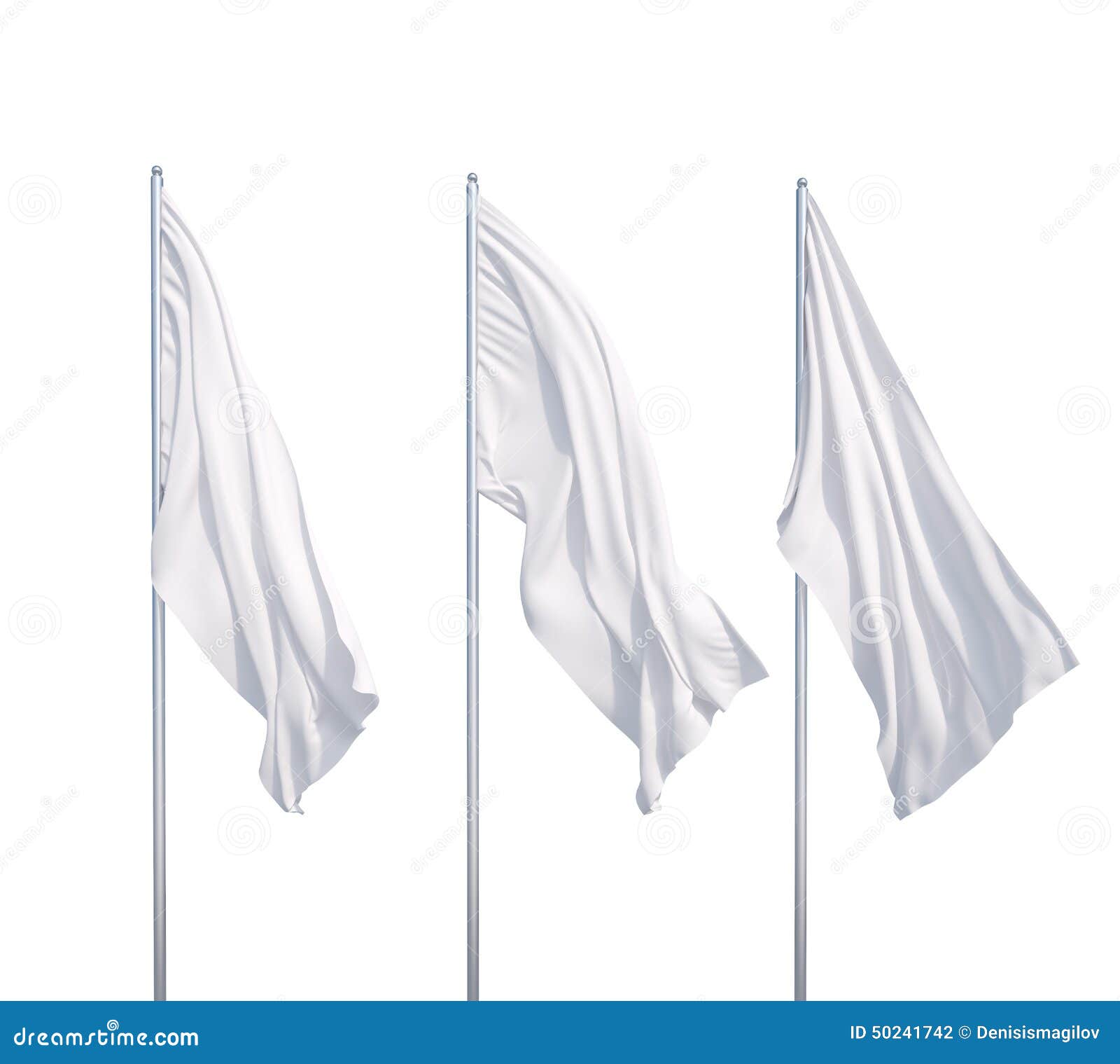 Three white flags stock illustration. Illustration of abstract - 50241742