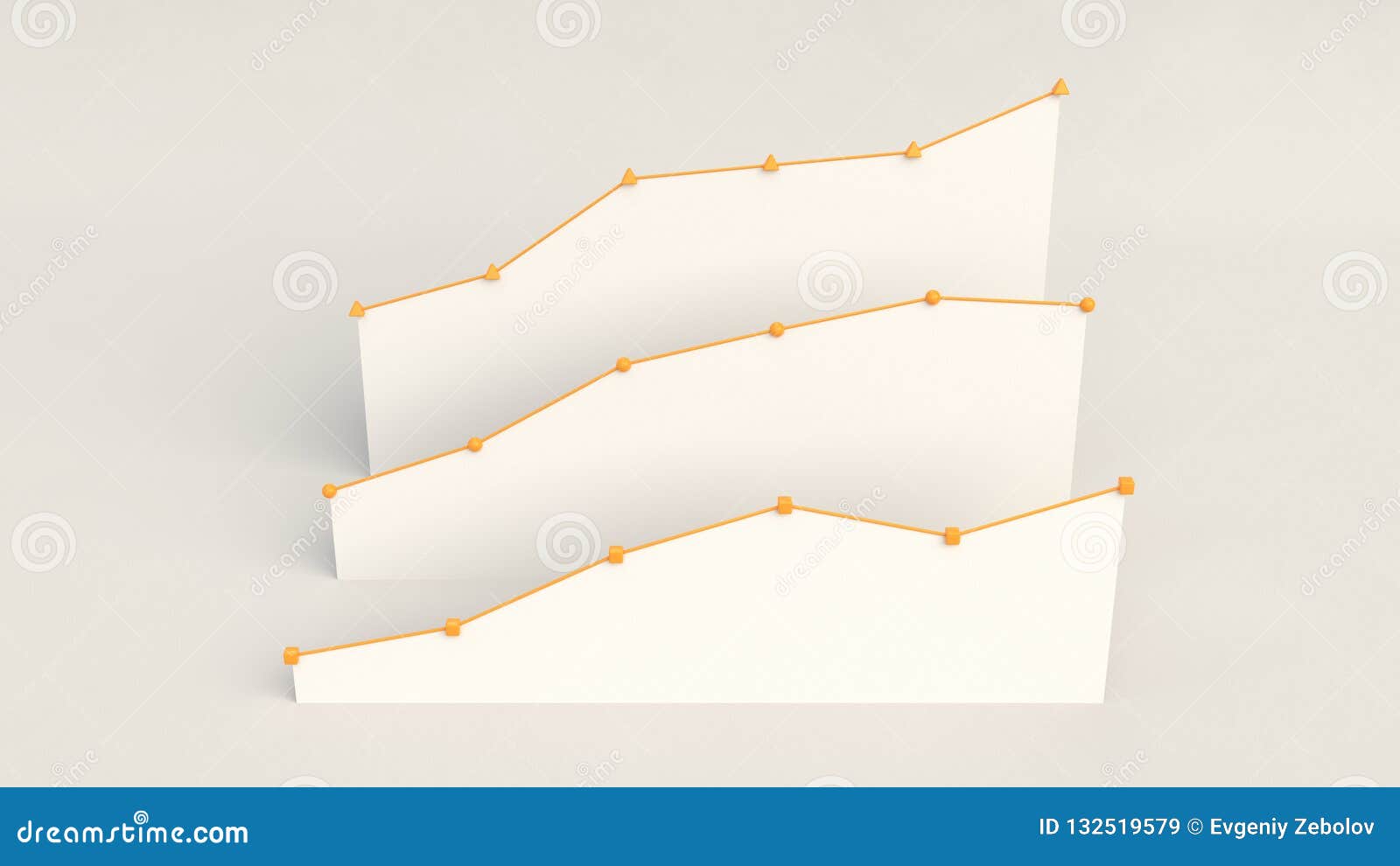 White Rising Bar Chart On Blue Background With Copy Space. Business ...