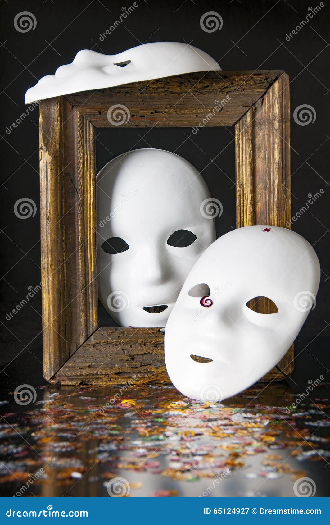 Three white masks stock image. Image of costume, face - 65124927