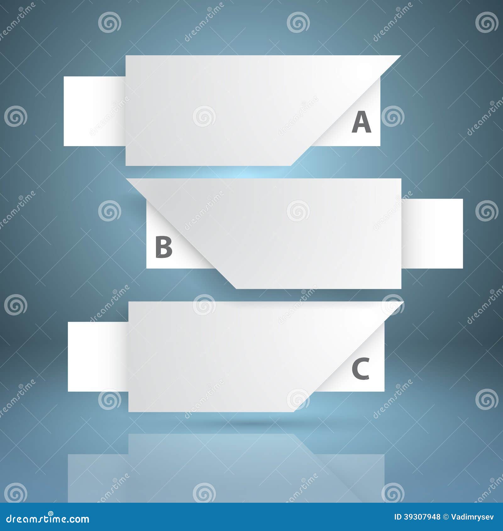 Three white paper notes. stock vector. Illustration of graphic - 39307948